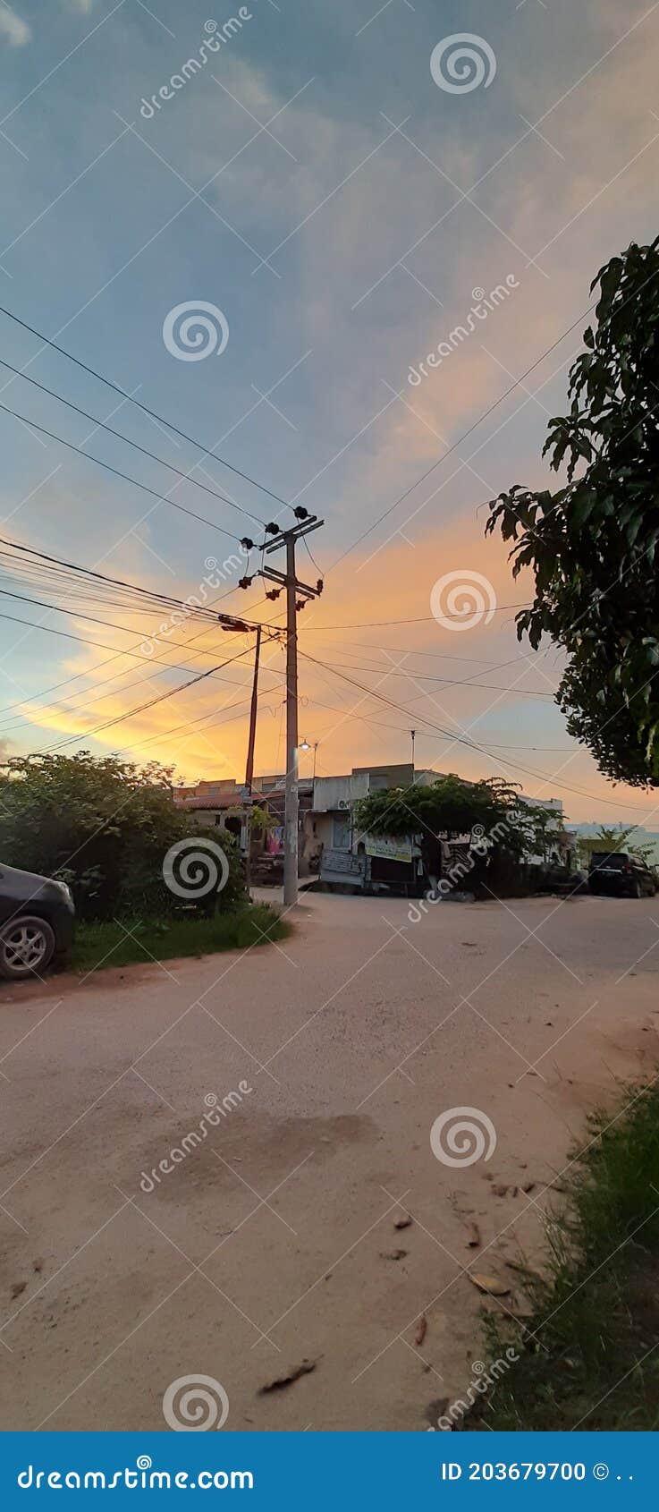 Evening Sky Capture Take from Low View Stock Photo - Image of line ...