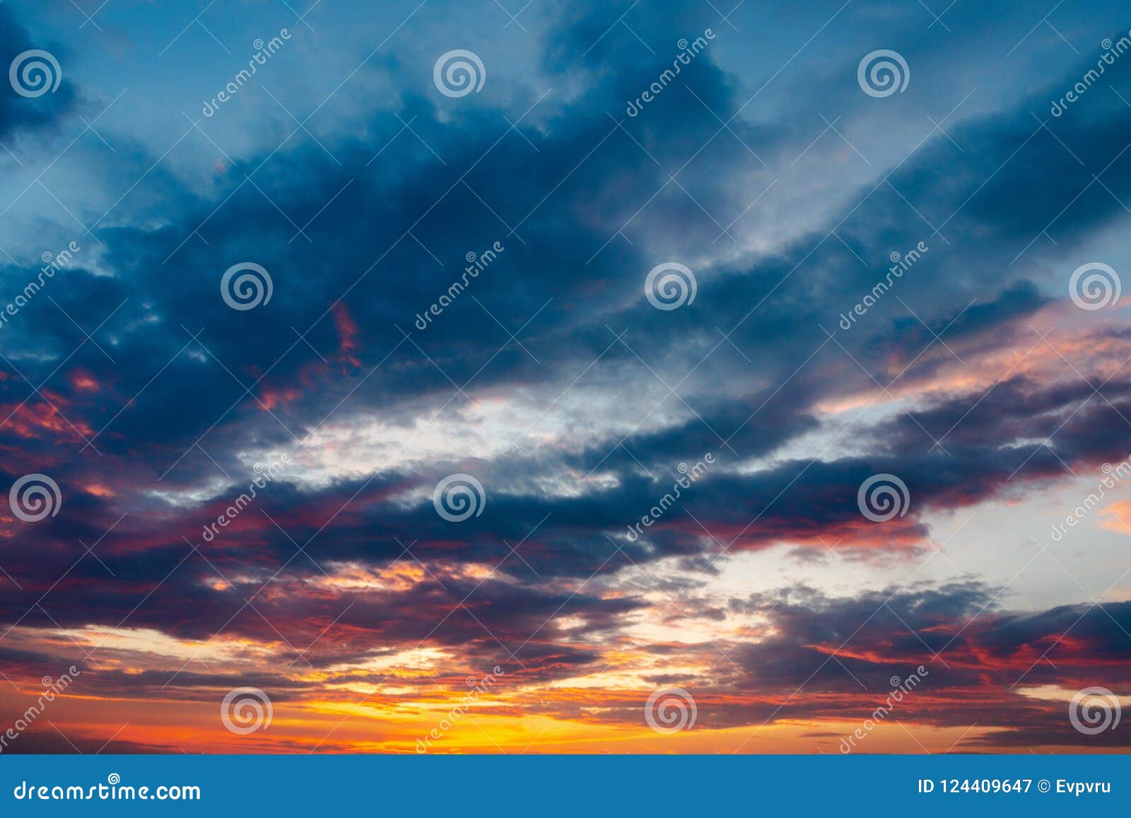 The Evening Sky with Clouds at Sunset Stock Image - Image of orange ...