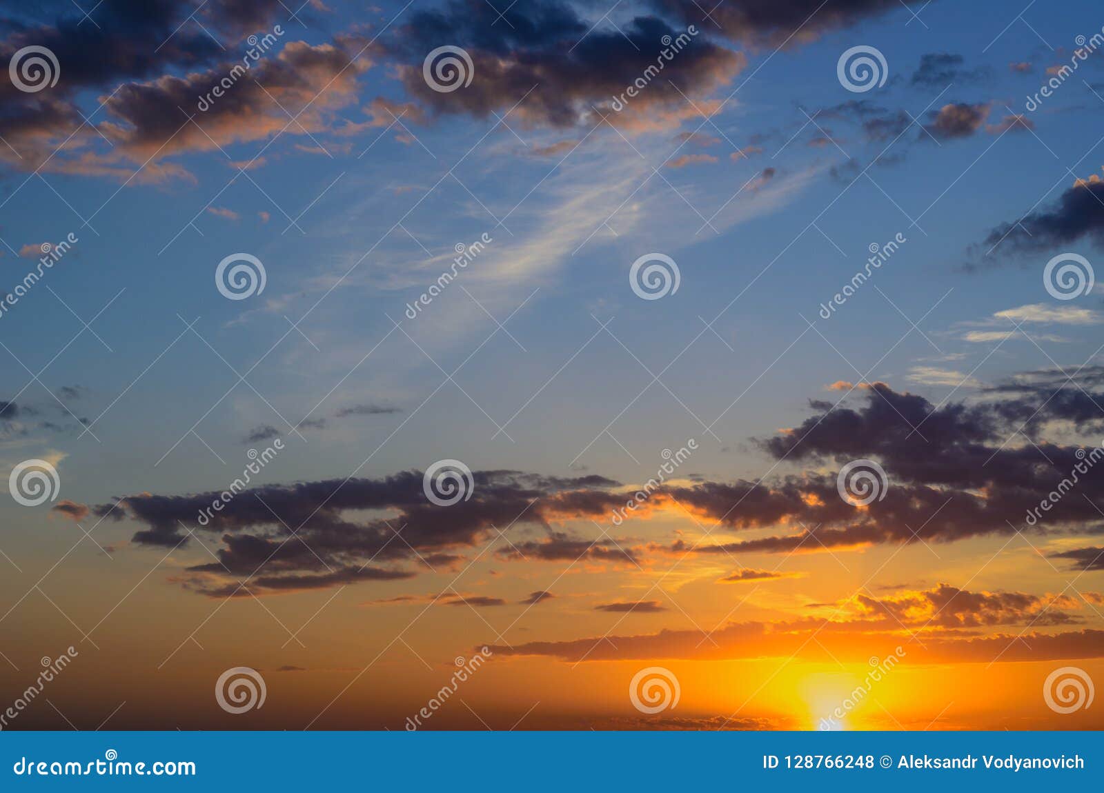 The Evening Sky is Illuminated by the Sun at Sunset Stock Photo - Image ...