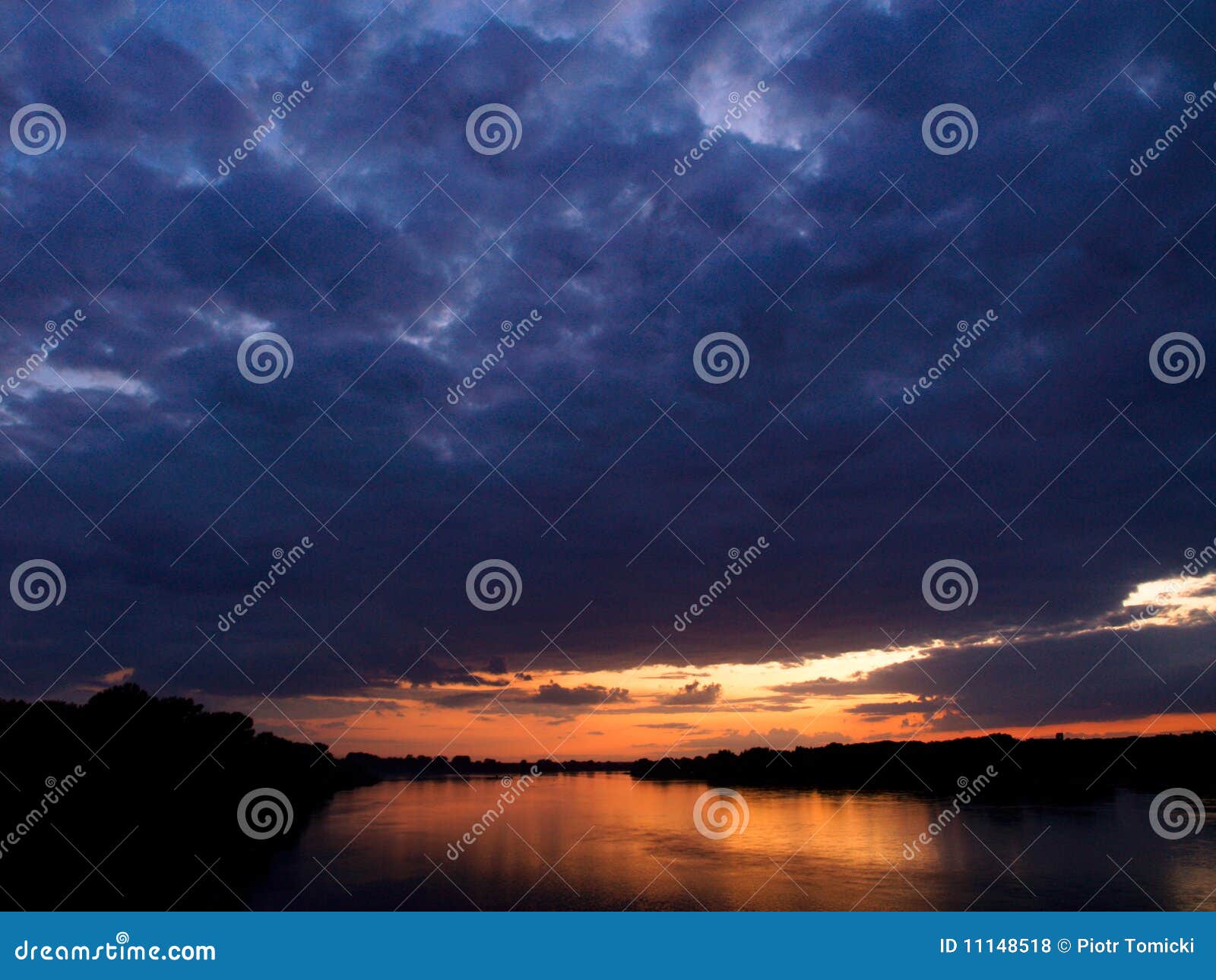 Evening Sky Reflecting in a River Stock Photo - Image of atmosphere ...