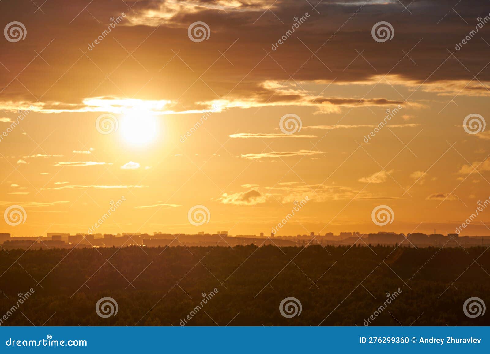 Evening Sky with Setting Sun through Clouds at Sunset, Cloudy Landscape ...
