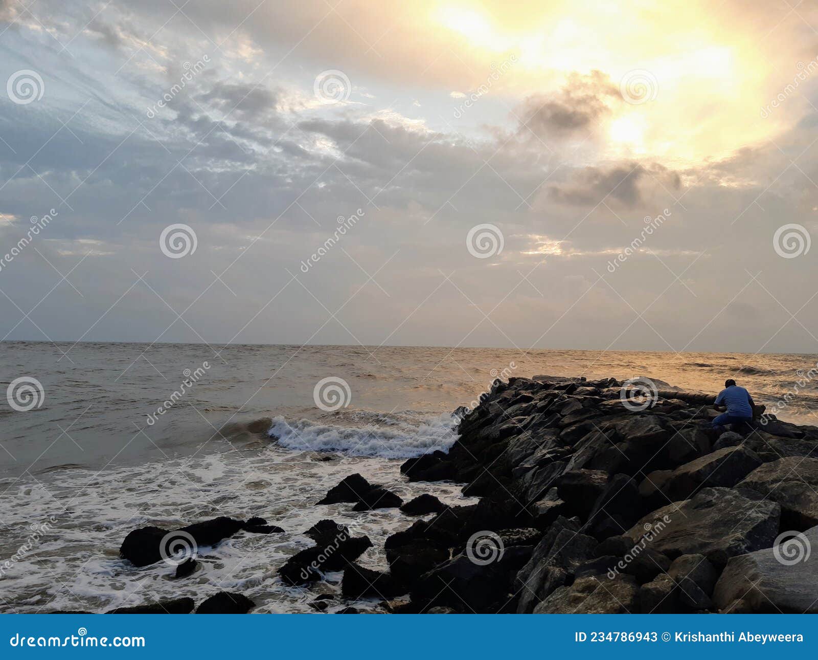 Evening Sky Shadow on the Sea Stock Image - Image of beach, evening ...