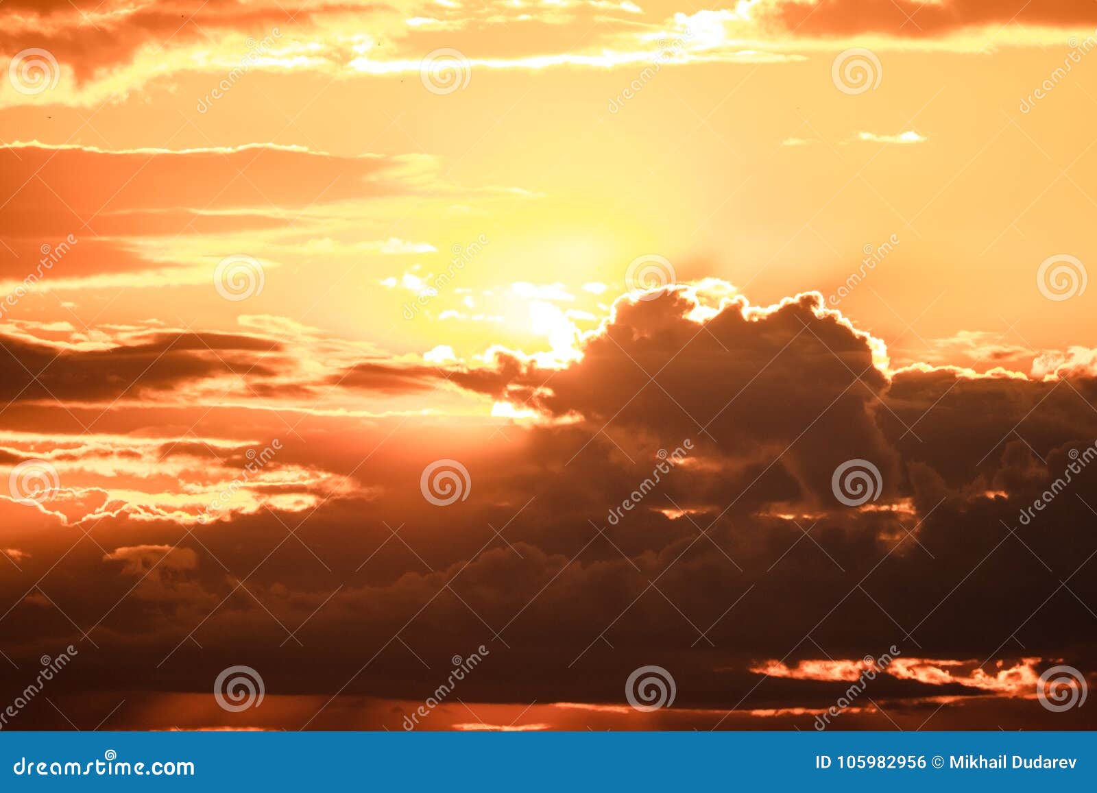 Evening sky with sun stock photo. Image of clouds, sunset - 105982956