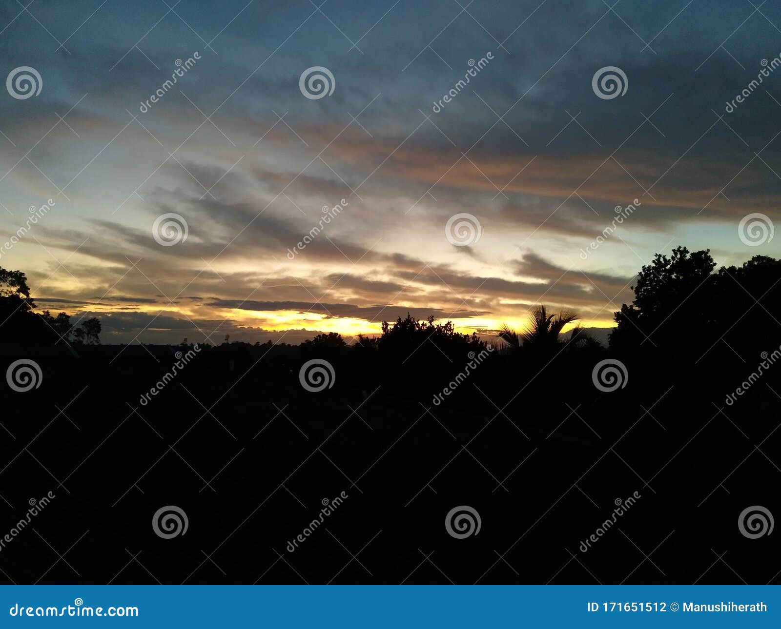 Evening sky with sunset stock photo. Image of sunset - 171651512