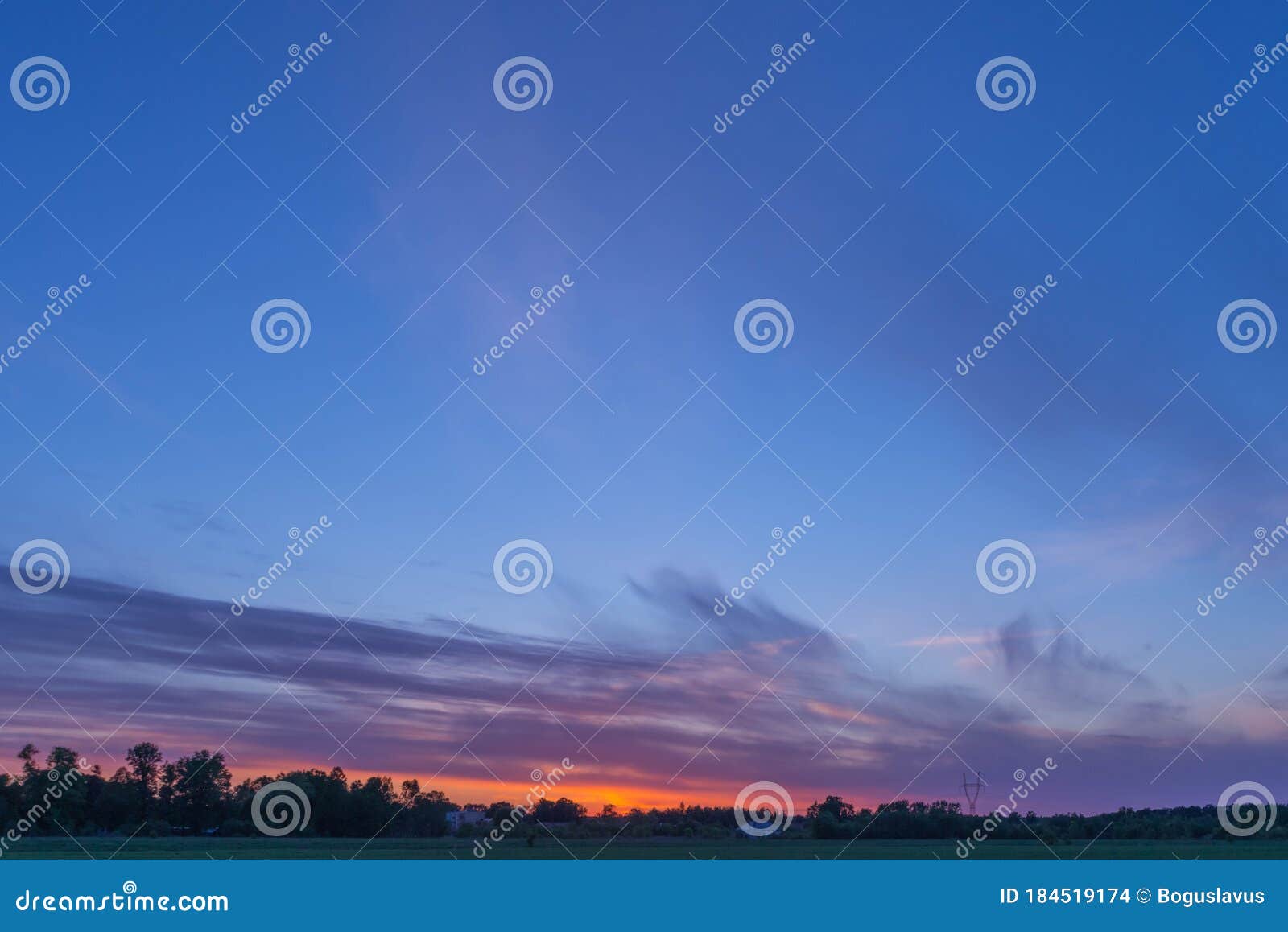 Evening sky after sunset. stock photo. Image of plain - 184519174