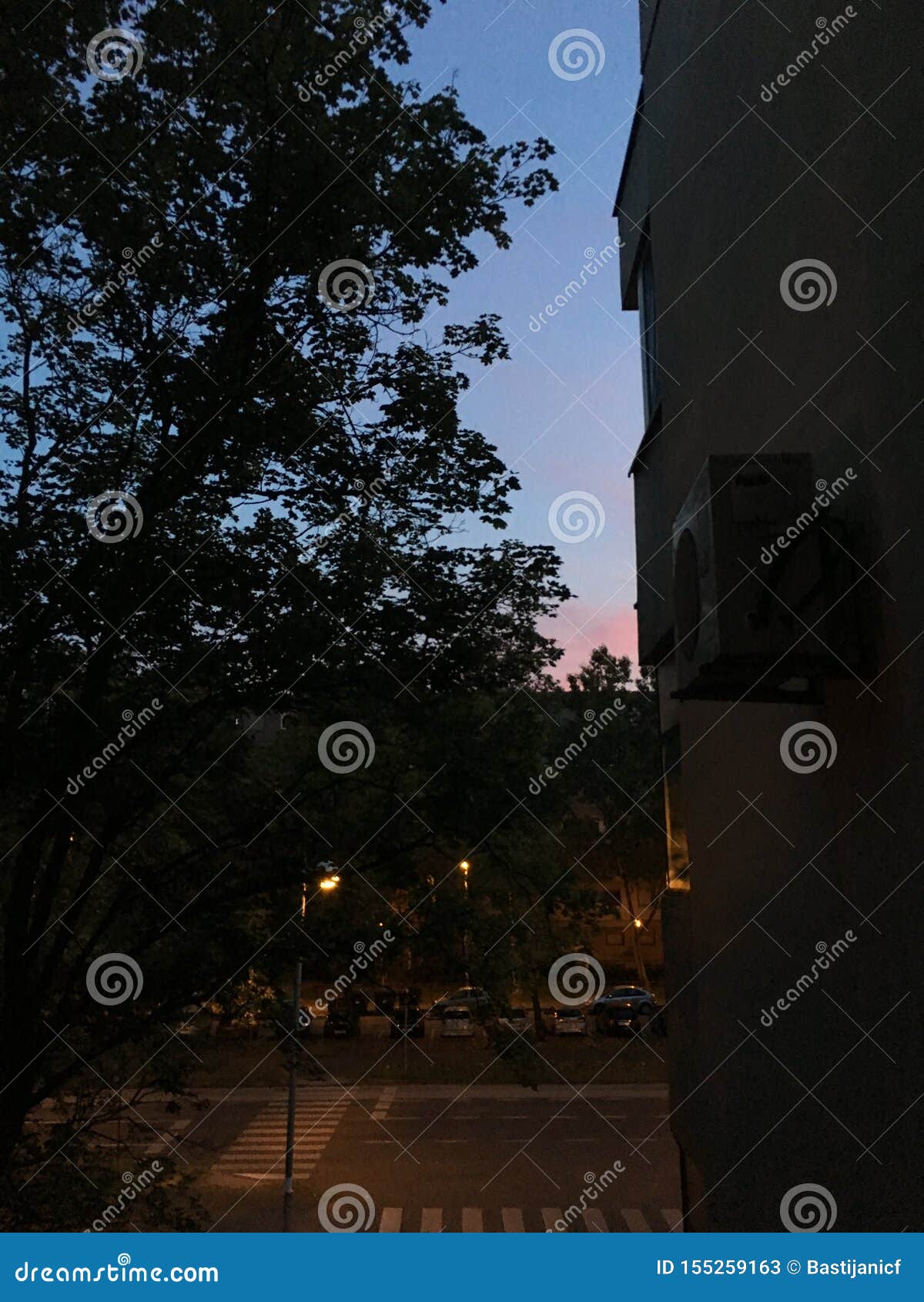 Evening in the city stock image. Image of ground, warm - 155259163