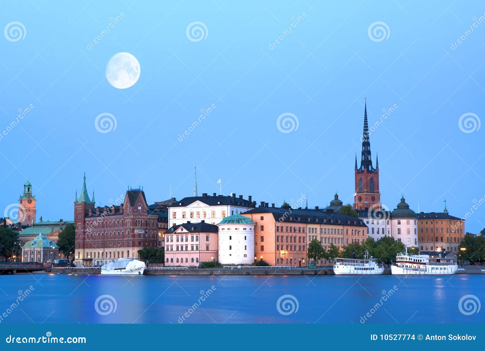 Evening Stockholm. stock photo. Image of dusk, stockholm - 10527774