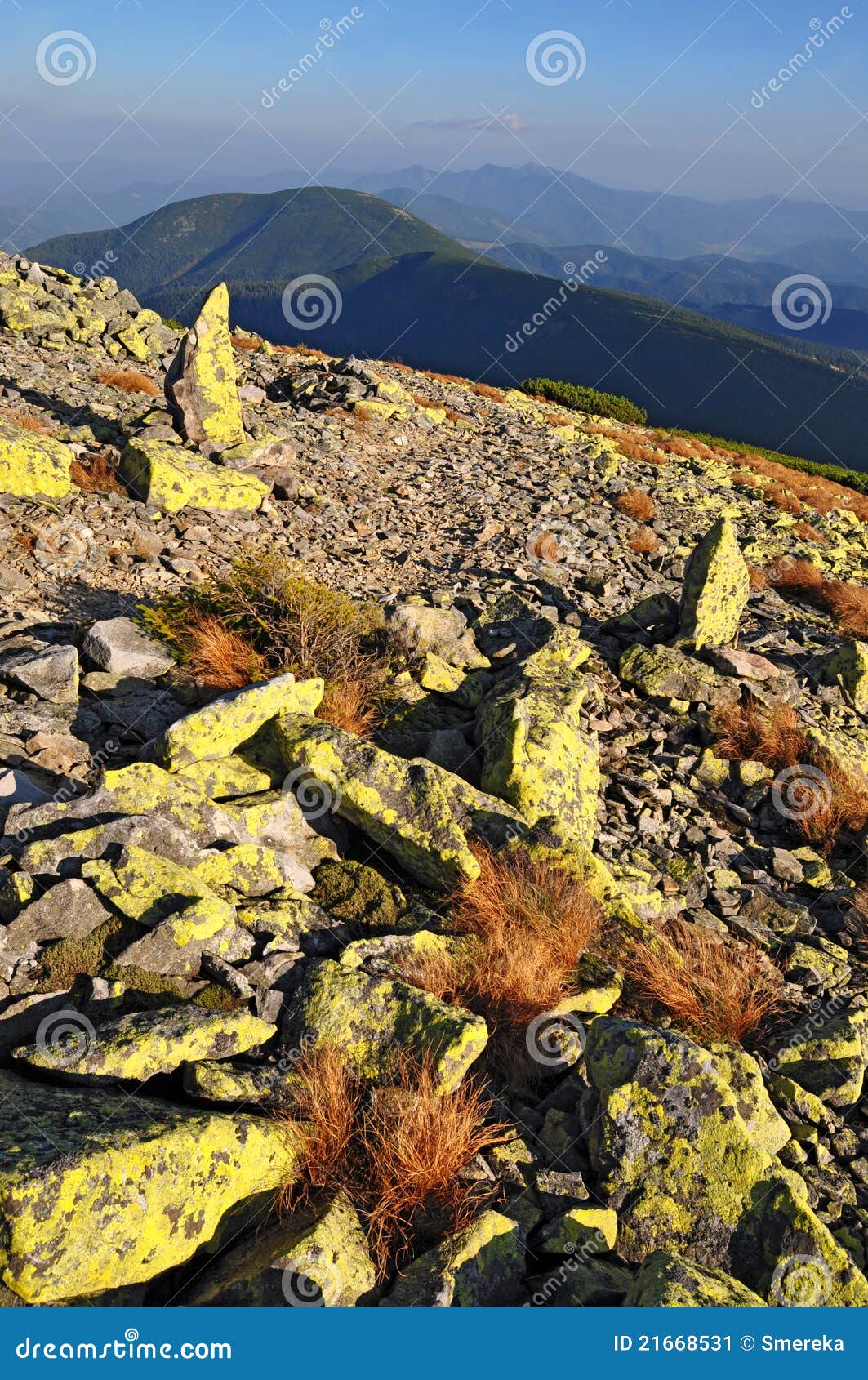 Evening on a Stone Hillside Stock Image - Image of fall, autumn: 21668531