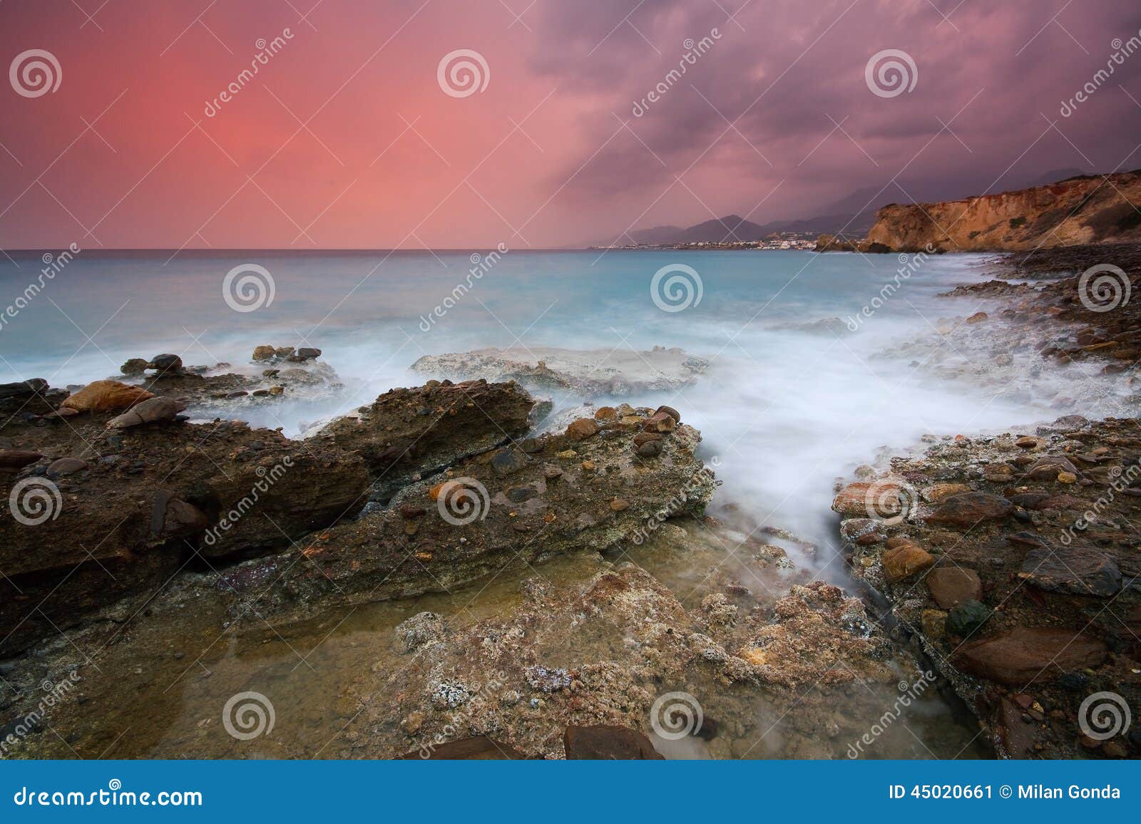 Evening Storm in Crete, Greece. Stock Image - Image of island, europe ...