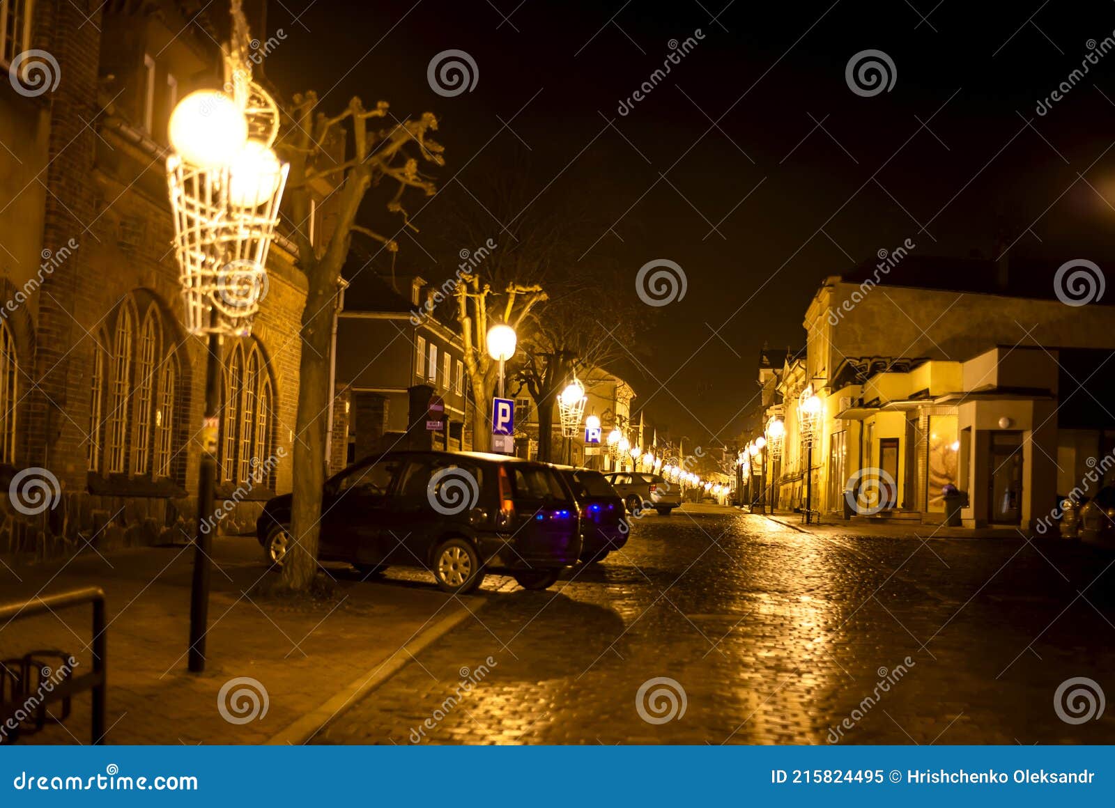 Evening Street Lit by Flashlights Editorial Image - Image of ...