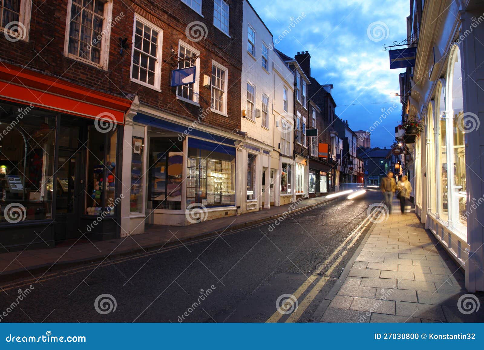 Evening Street View From Window Roofs Houses And Cranes Building Orange ...