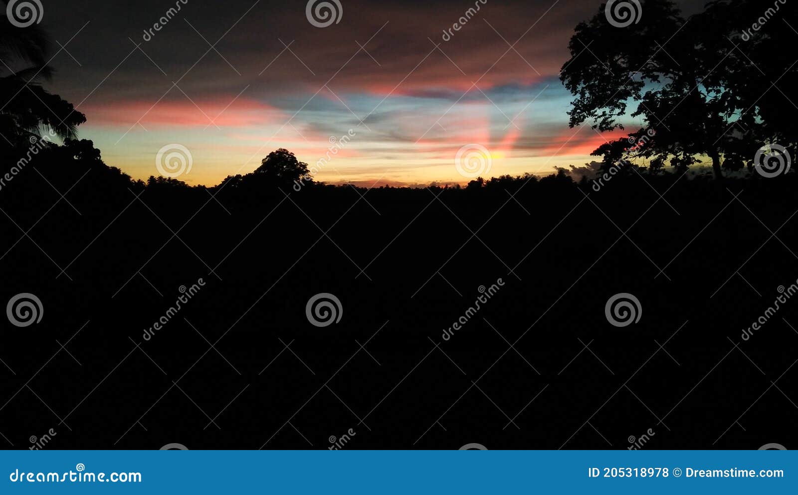Evening Sun Down Beautiful Nature Sky Stock Photo - Image of nature ...