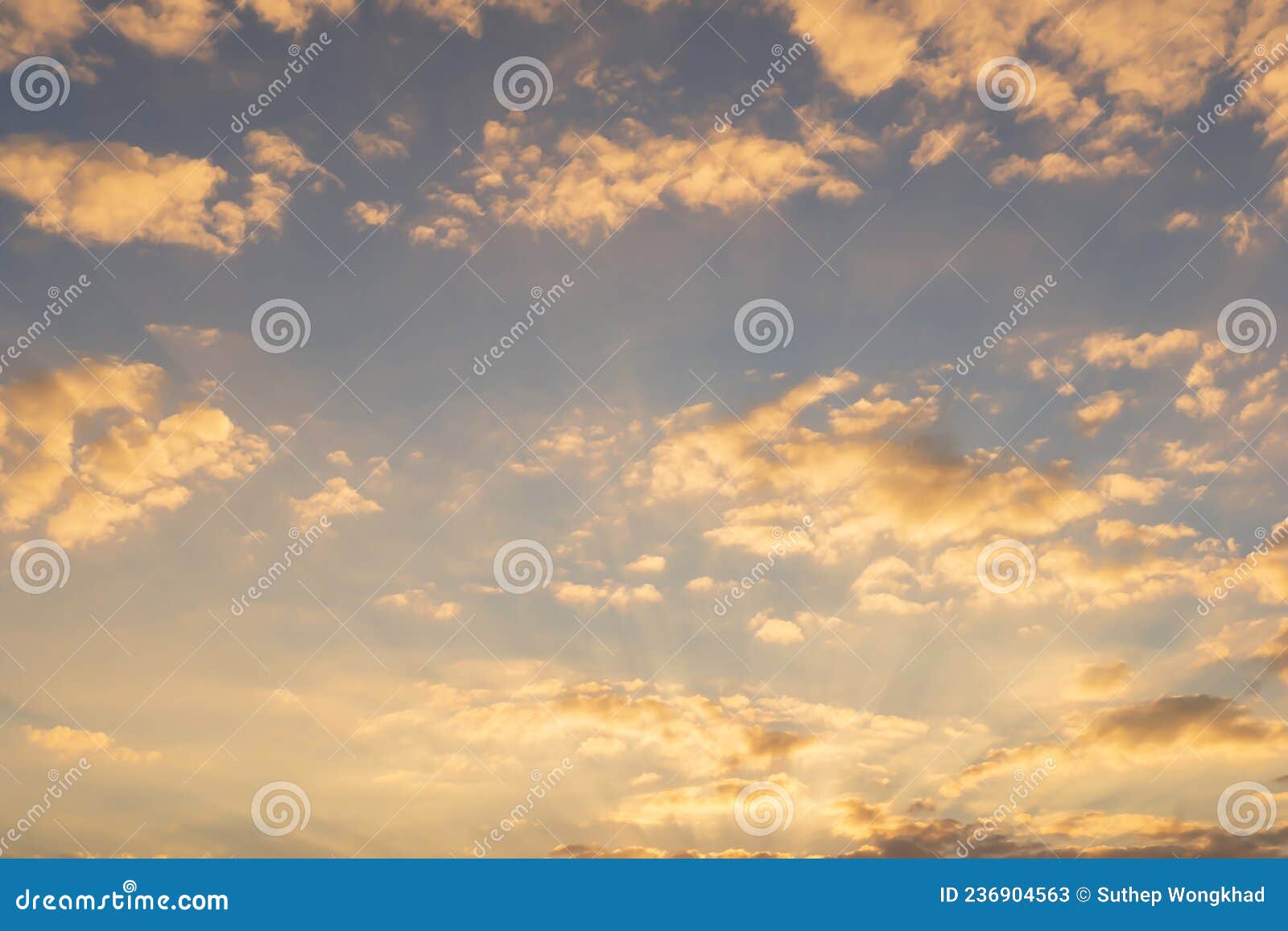 Evening Sun with Sky with Clouds for Background. the Sun Shines ...