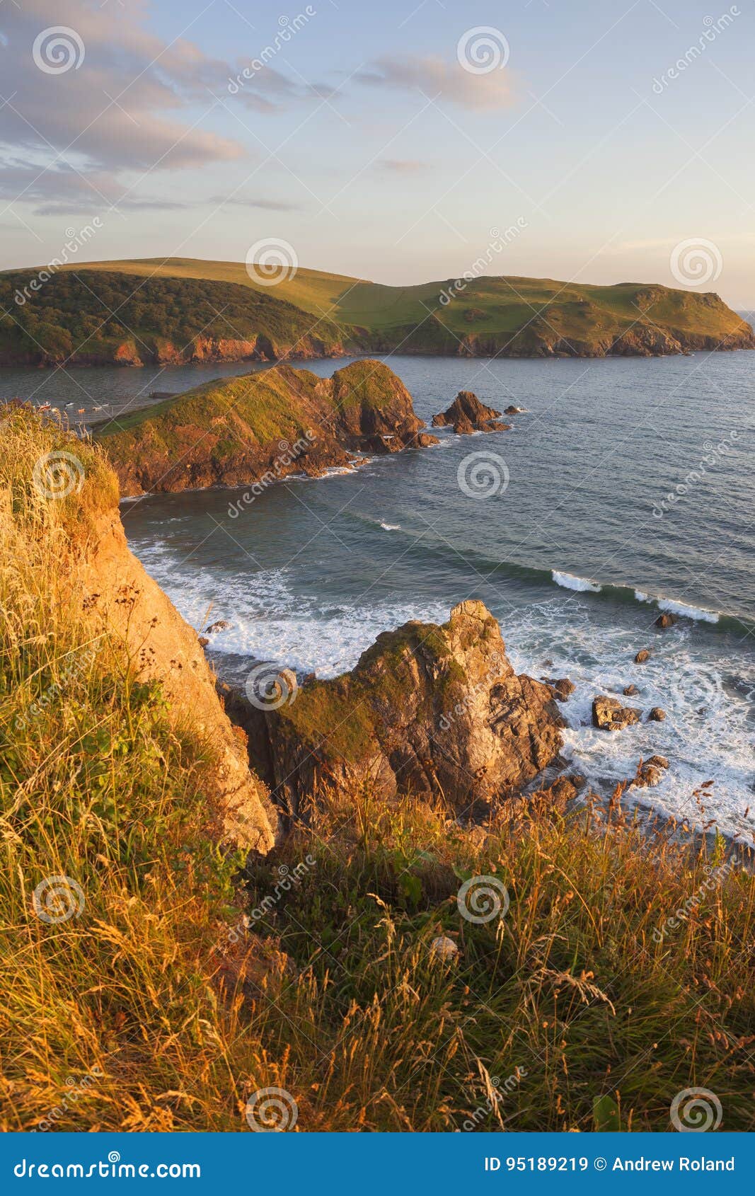 Evening Sunset at Hope Cove, Devon, England Stock Image - Image of ...
