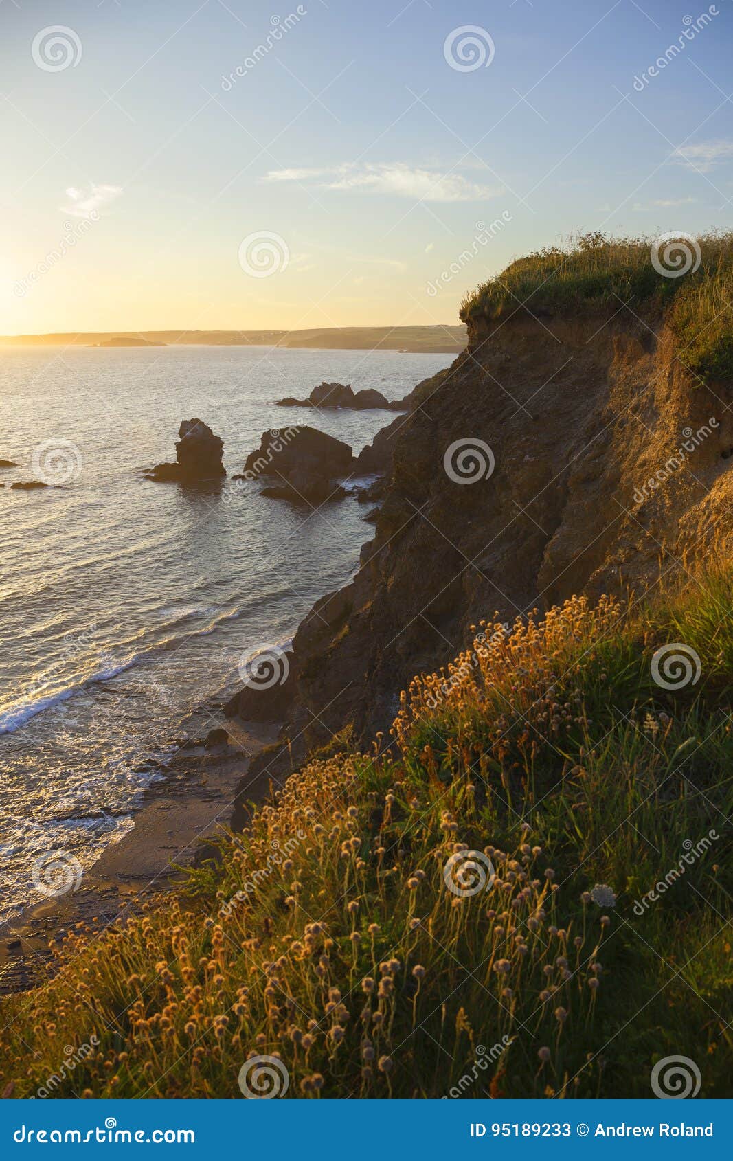 Evening Sunset at Hope Cove, Devon, England Stock Image - Image of ...