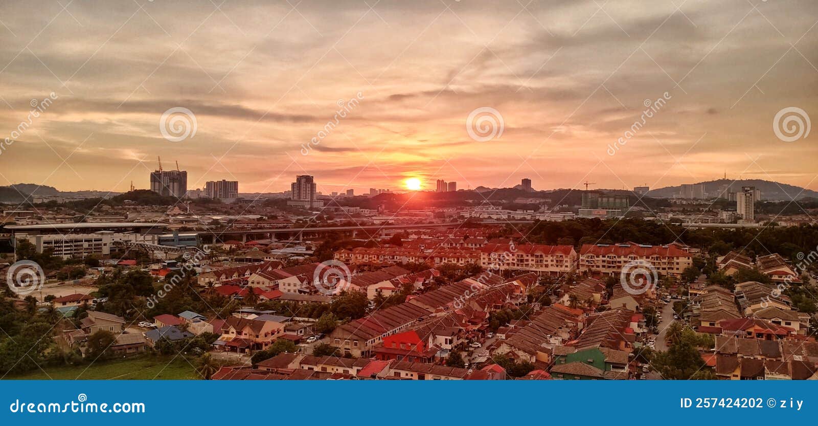 Evening Sunset in Kajang Selangor Stock Photo - Image of kajang ...