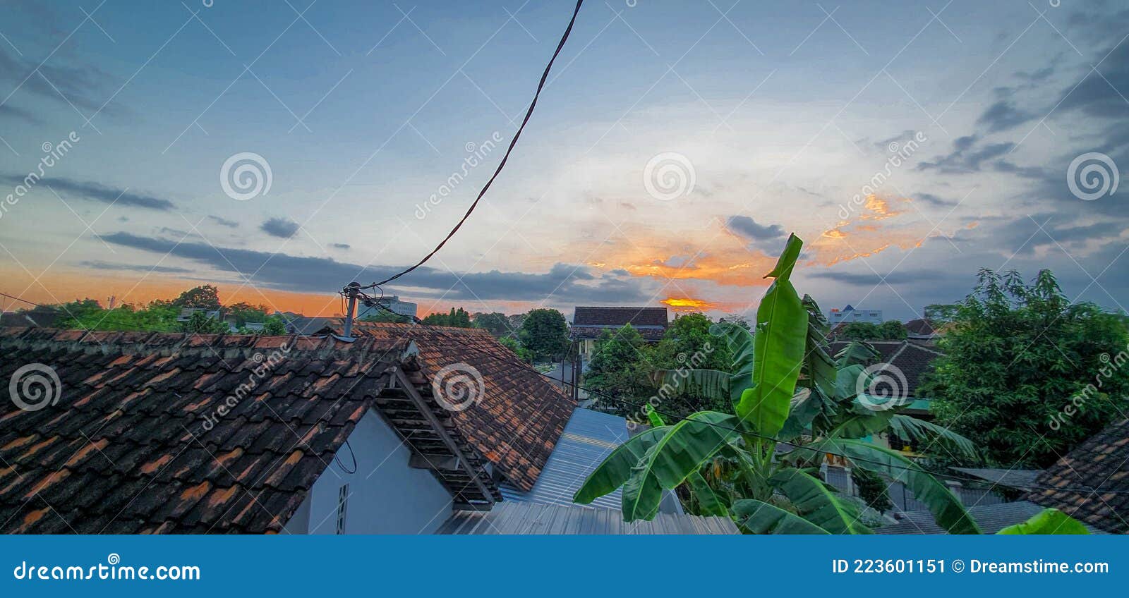 Evening Sunset on the Rooftop Stock Image - Image of evening, afternoon ...