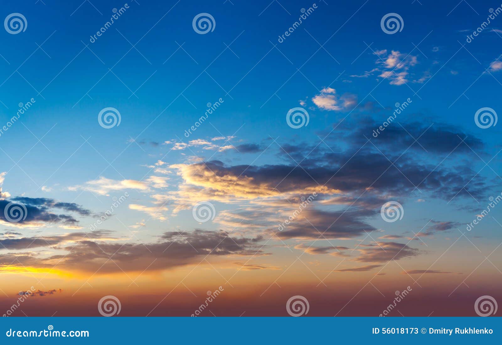 Evening Sunset Sky with Clouds Stock Image - Image of twilight ...