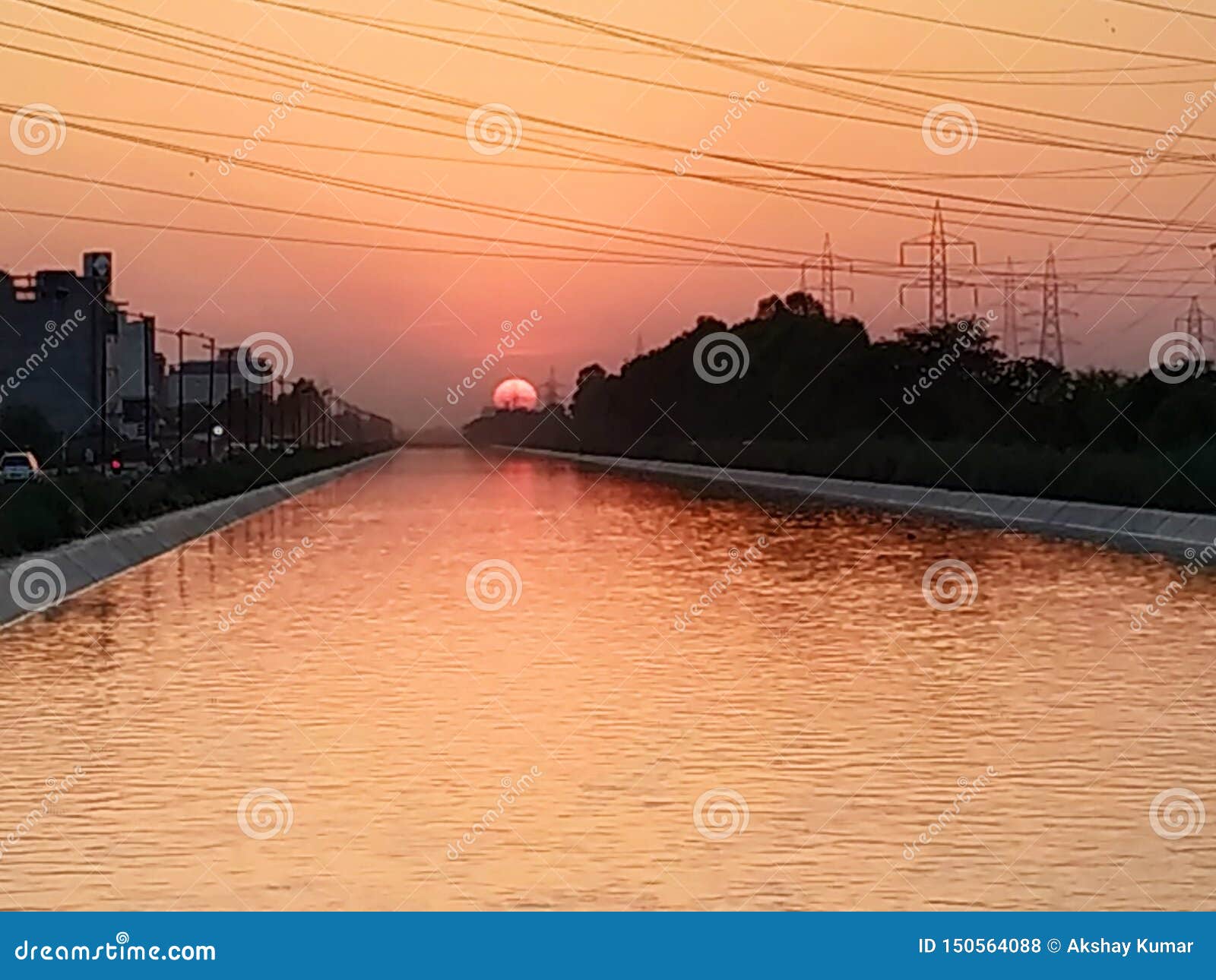 Evening sunset view stock photo. Image of sunset, punjab - 150564088