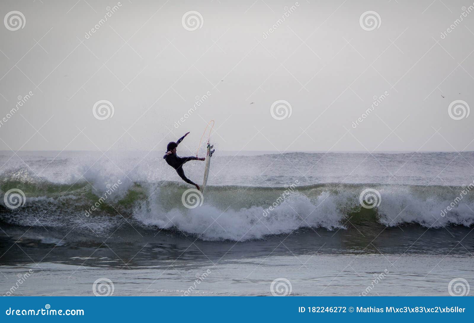 Surfer Jumping Wave With A Board At Sayulita Nayarit Beach Editorial ...
