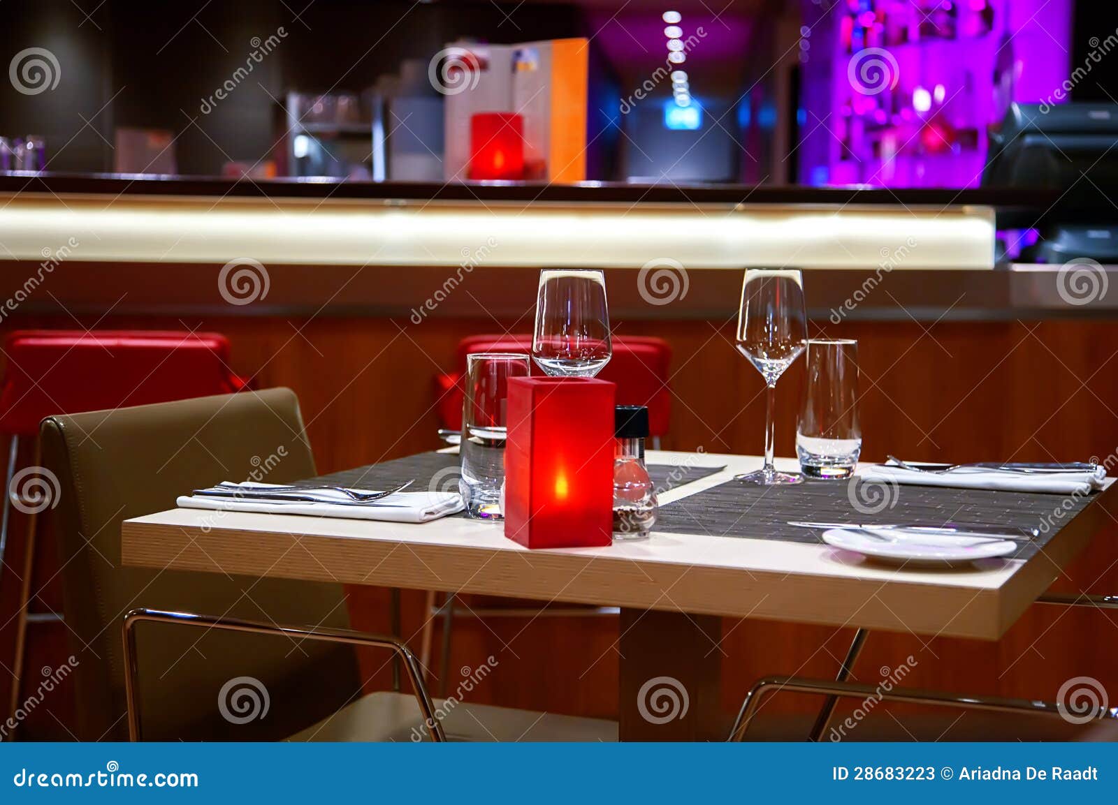Evening Table in Restaurant Stock Image - Image of arrangement, romance ...