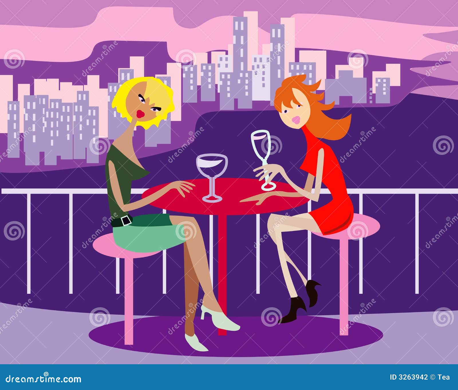 Evening talk stock vector. Illustration of female, club - 3263942