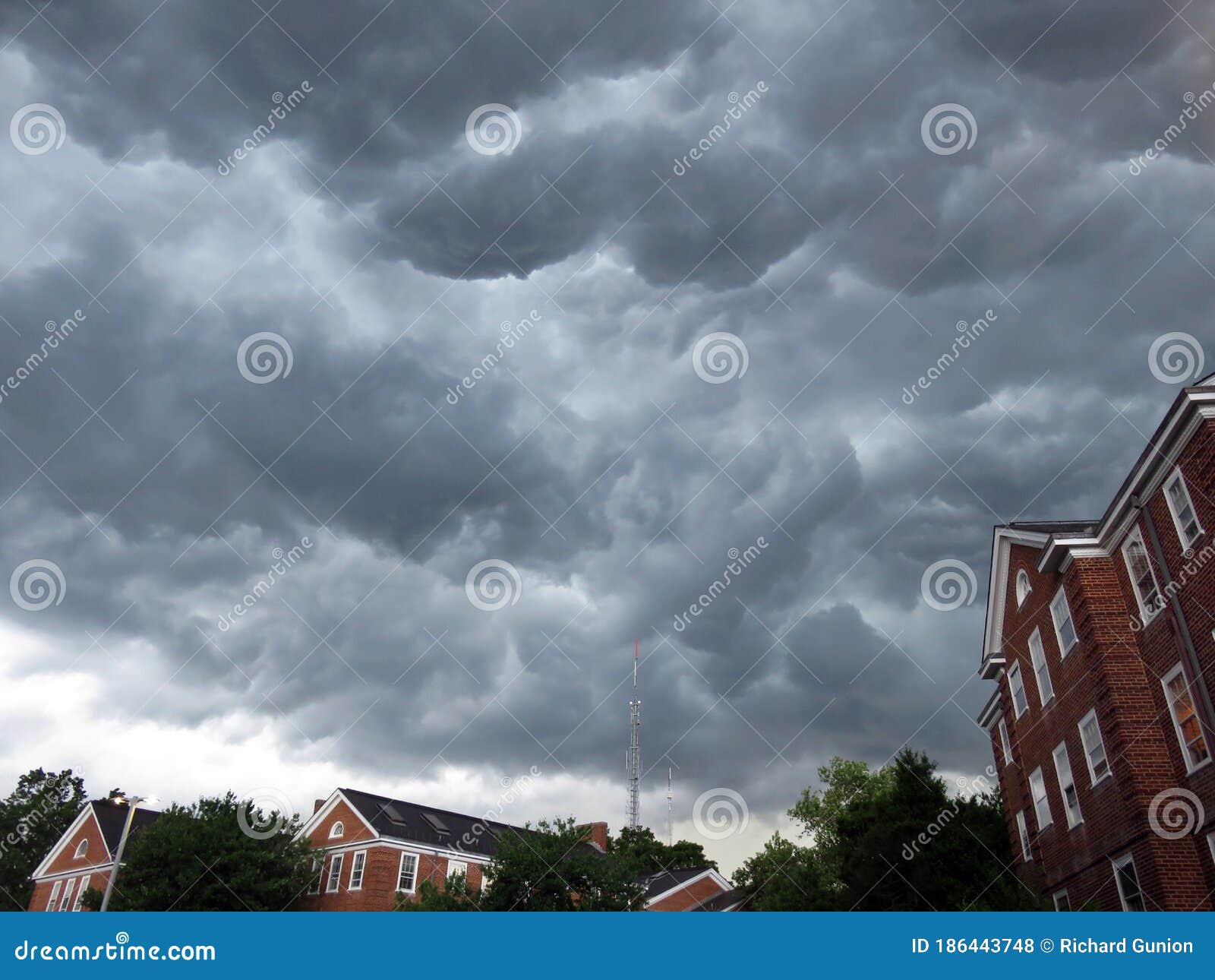 Evening Thunderstorm Clouds in Spring Stock Photo - Image of buildings ...