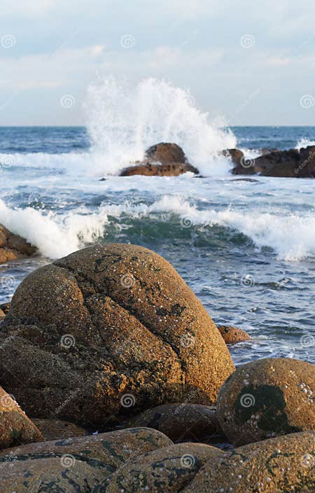 Evening tide stock photo. Image of seashore, boulder, ocean - 534018
