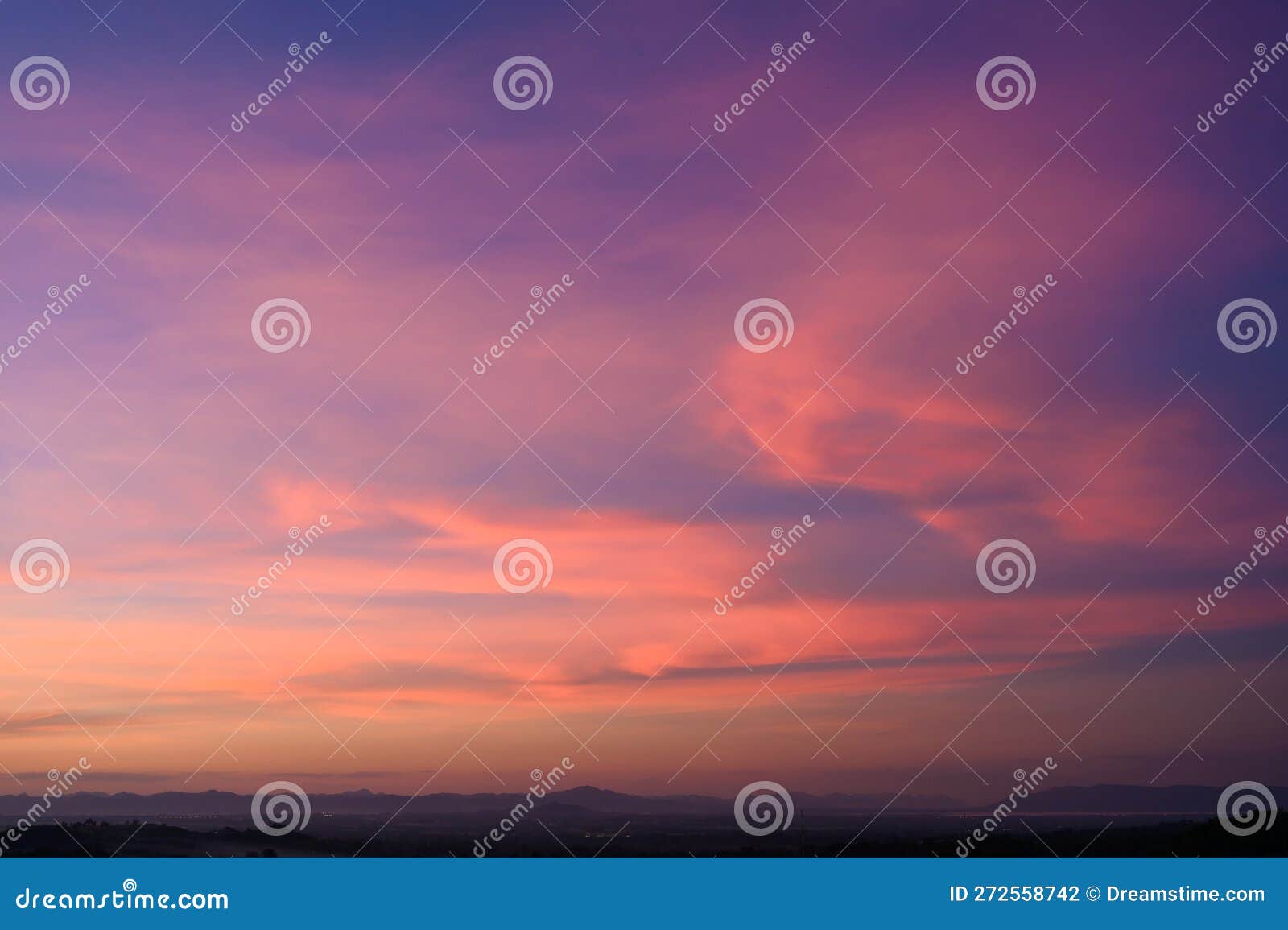 Evening Time of Panorama Mountain Under Dramatic Twilight Sky and Cloud ...