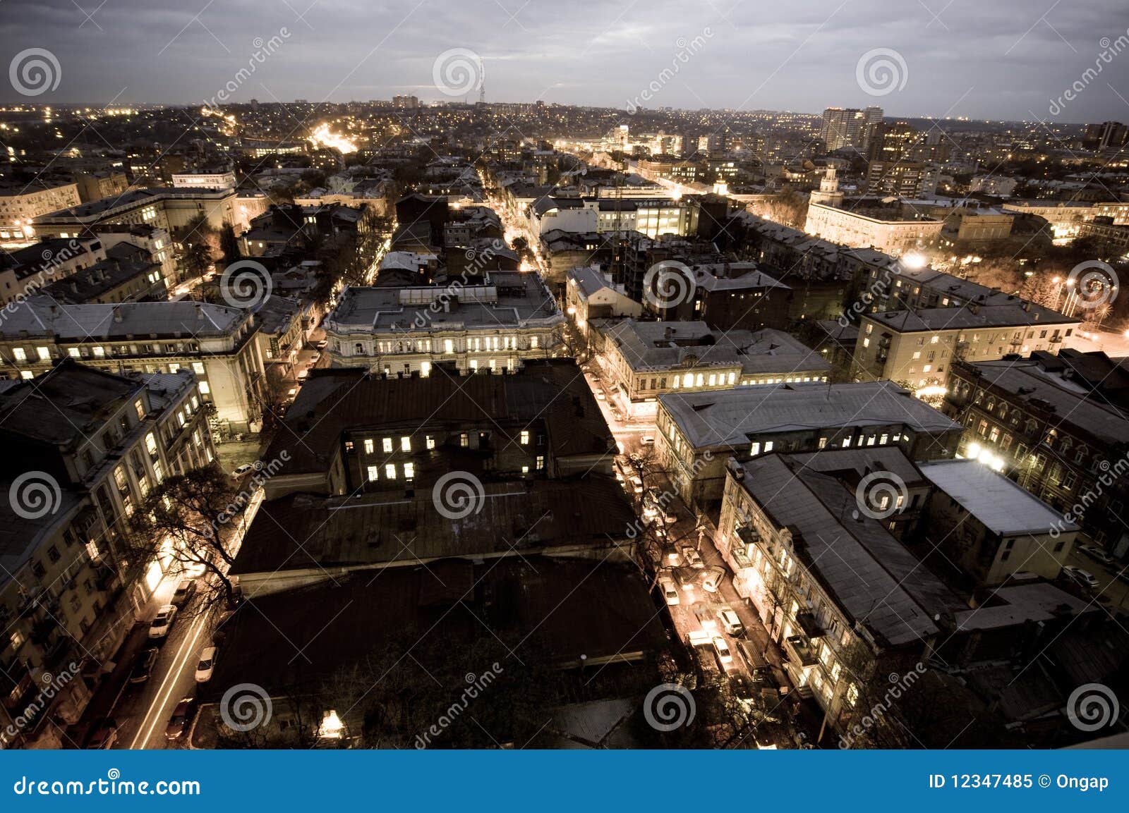 Evening town stock image. Image of travel, night, europe - 12347485