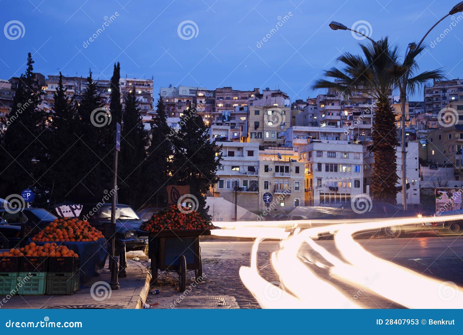 Evening traffic in Tripoli editorial stock photo. Image of architecture ...