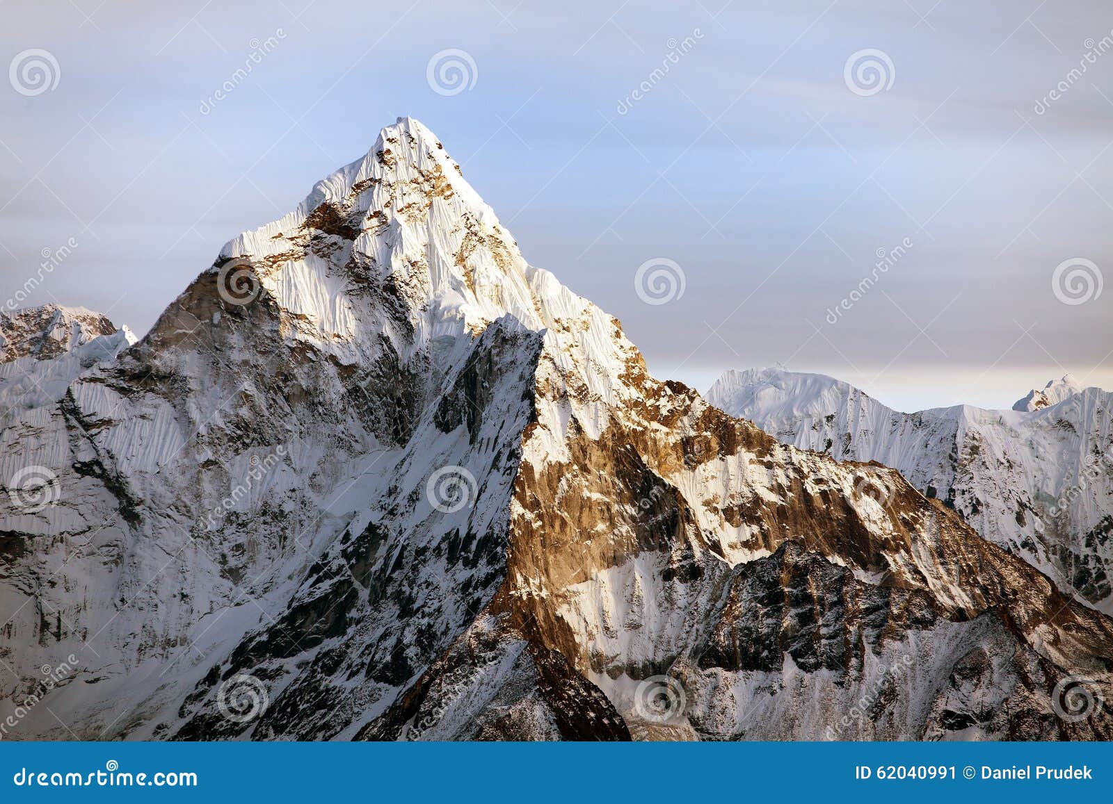 Evening view of Ama Dablam stock image. Image of alpine - 62040991