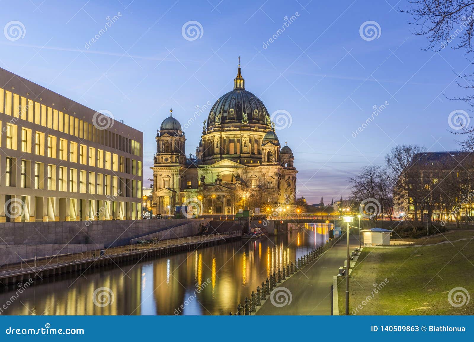 Evening View of Berlin Cathedral, Germany Stock Image - Image of ...