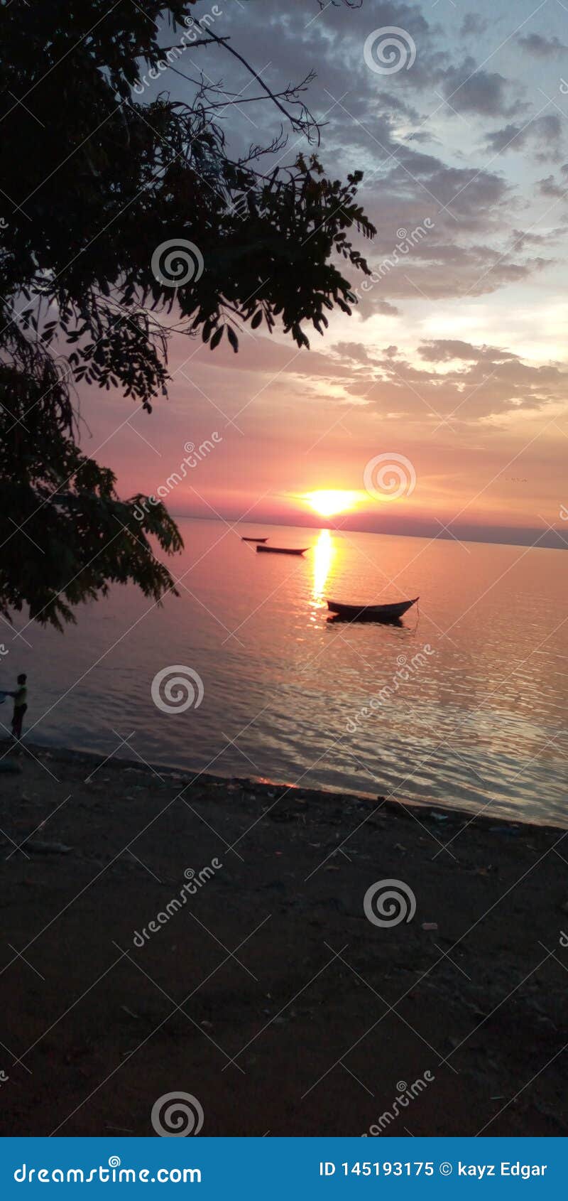 The Evening View of Lake Albert in Uganda Stock Image - Image of uganda ...