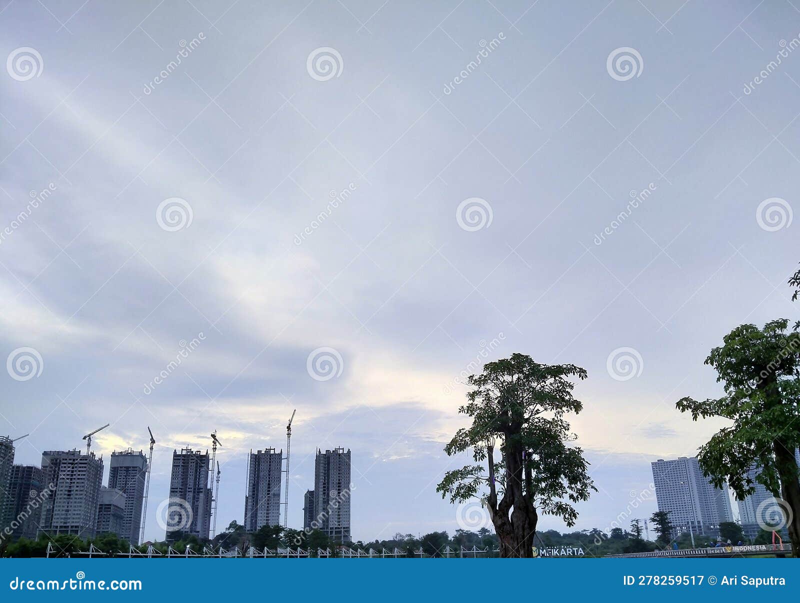 Evening View of the Meikarta Area with Skyscrapers? Stock Image - Image ...
