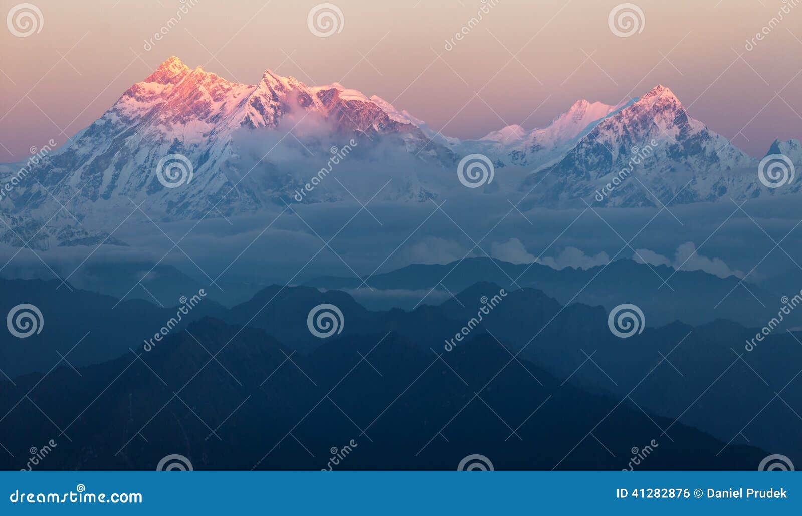 Evening View of Mount Annapurna Stock Photo - Image of landscape ...