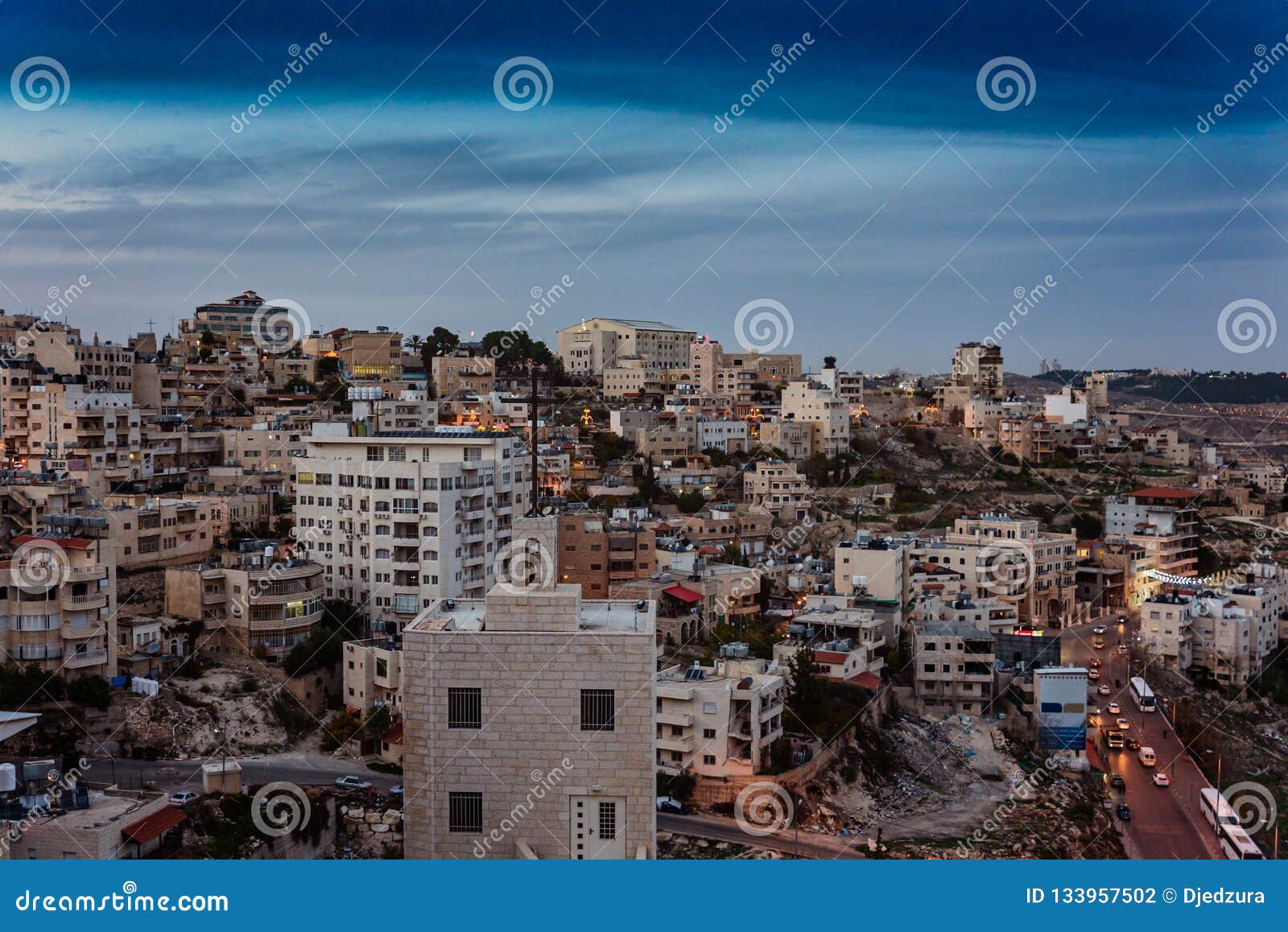 Evening View on Old Bethlehem Stock Photo - Image of city, lehem: 133957502