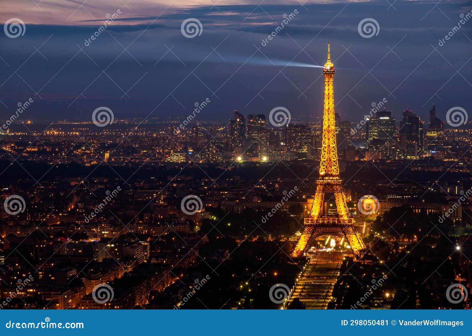 Evening View on Paris and the Eiffel Tower in France Editorial Photo ...