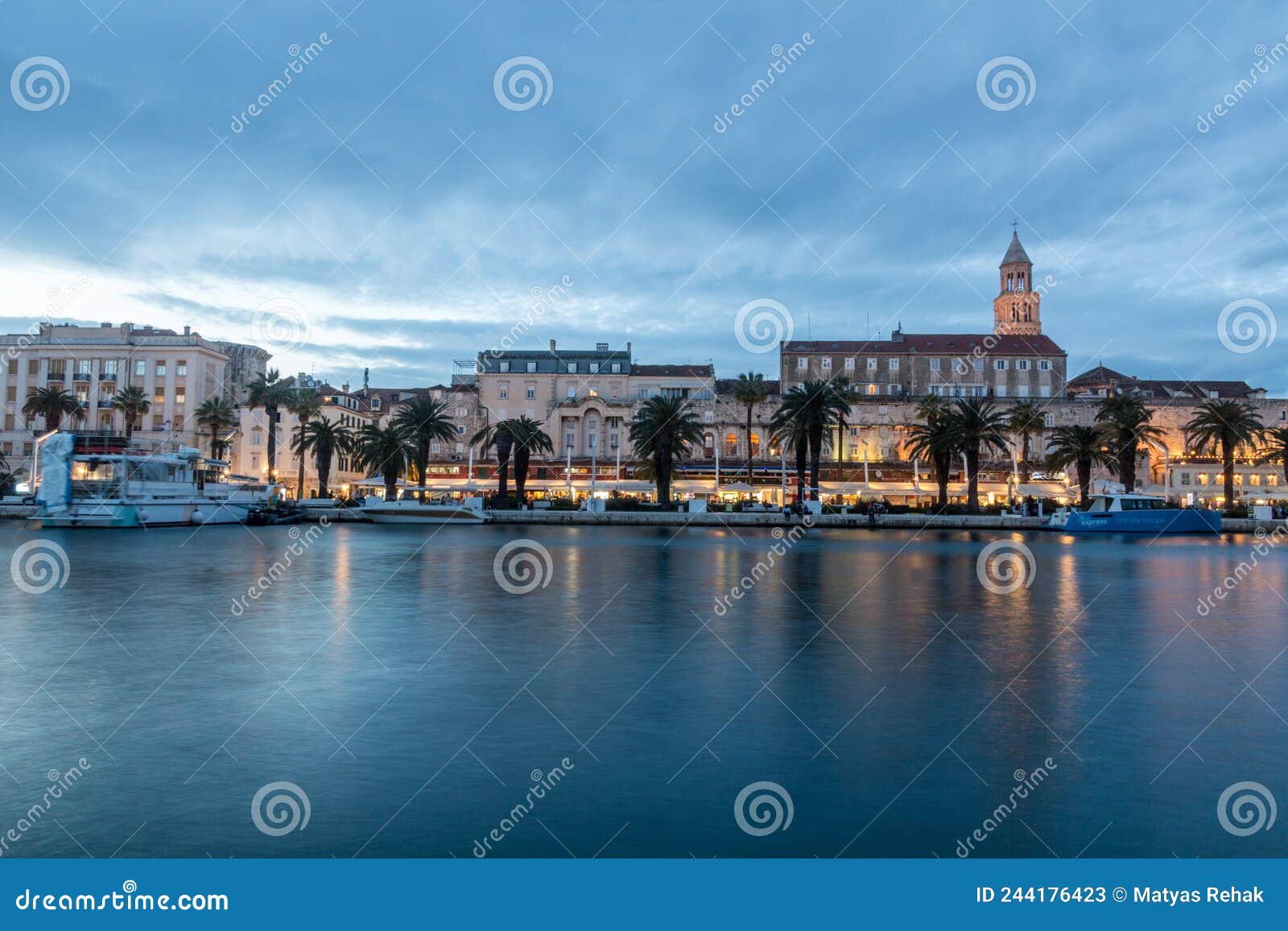 Evening View of Split Skyline, Croat Stock Image - Image of split ...