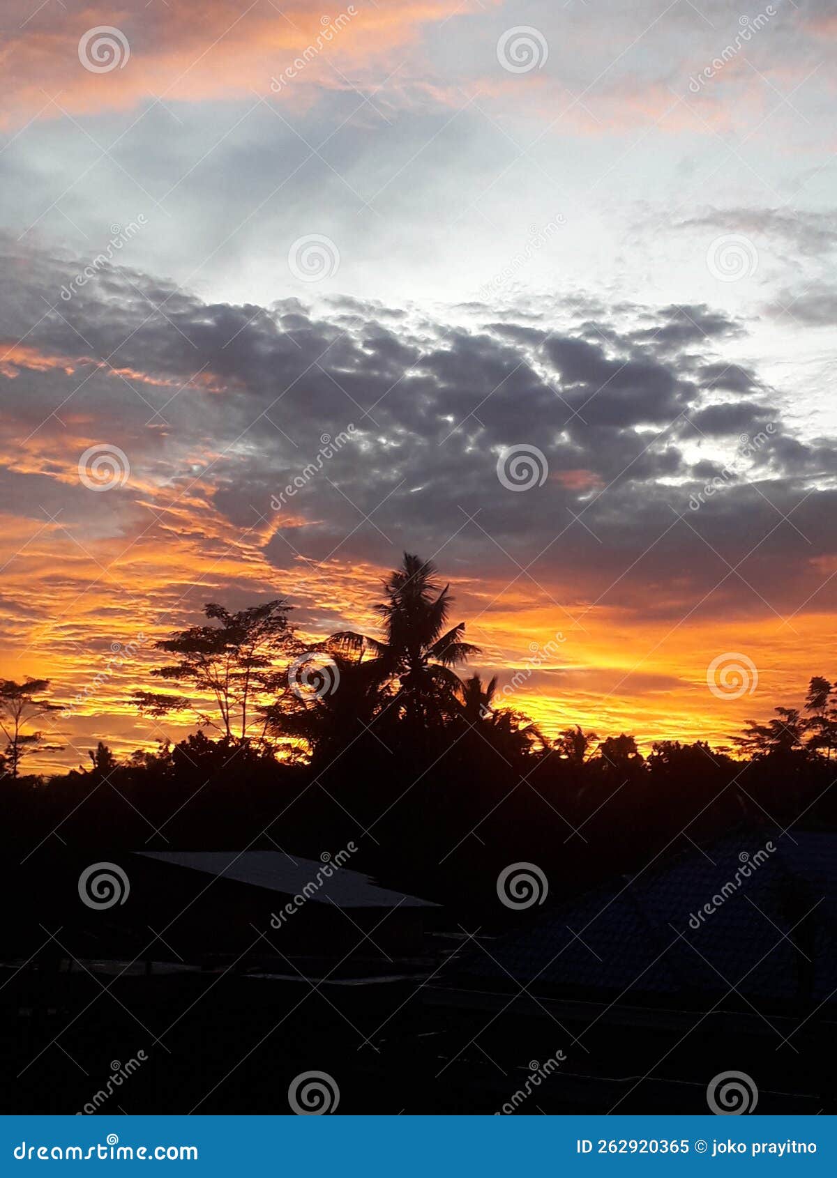 The Evening View at Sunset is Very Beautiful Stock Image - Image of ...