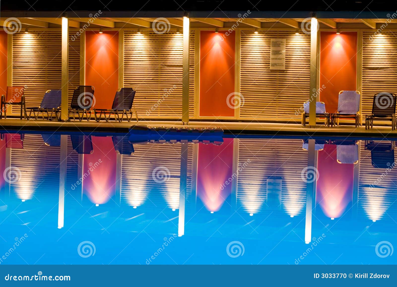 Evening View of Swimming Pool Stock Photo - Image of crystal ...