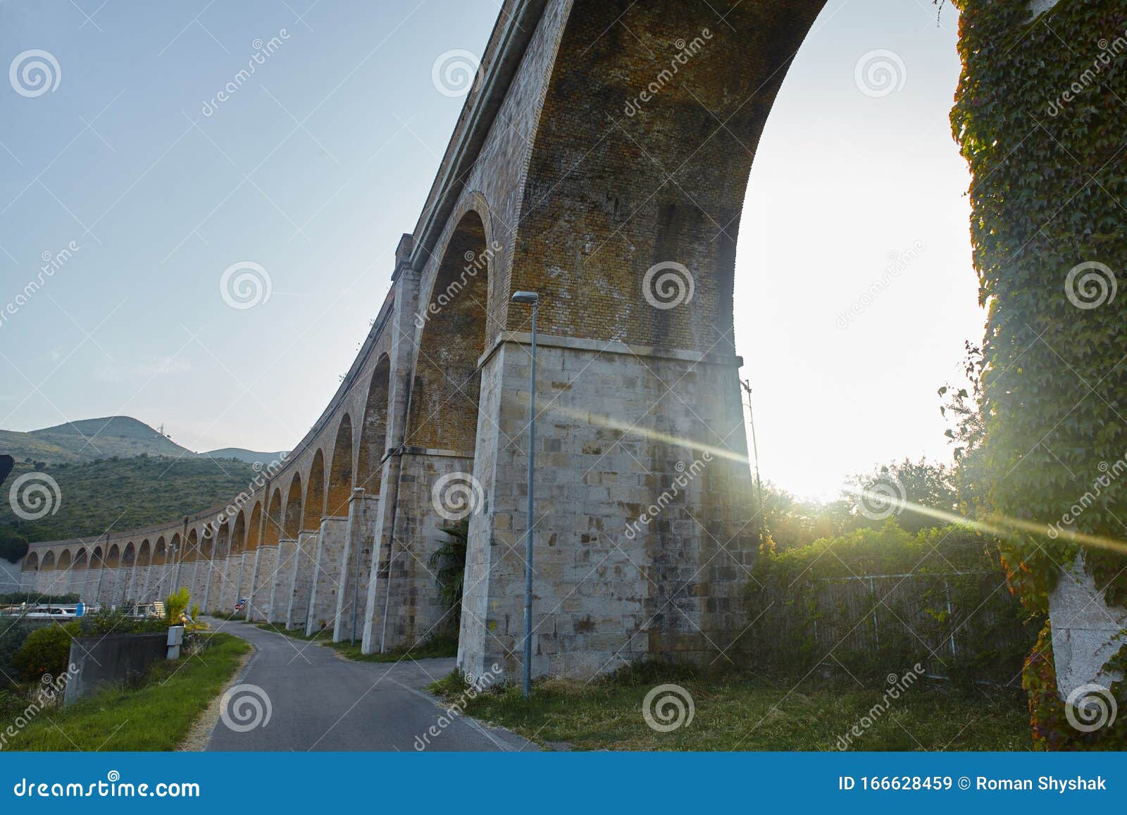 Evening View of Viaduct Near Formia, Italy Stock Image - Image of ...