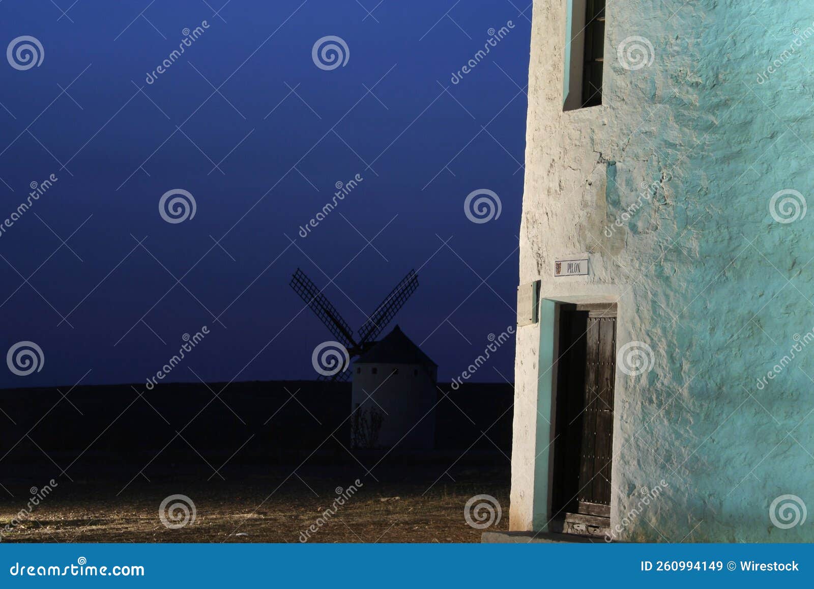 Evening View of Windmills in La Mancha, Spain Stock Image - Image of ...