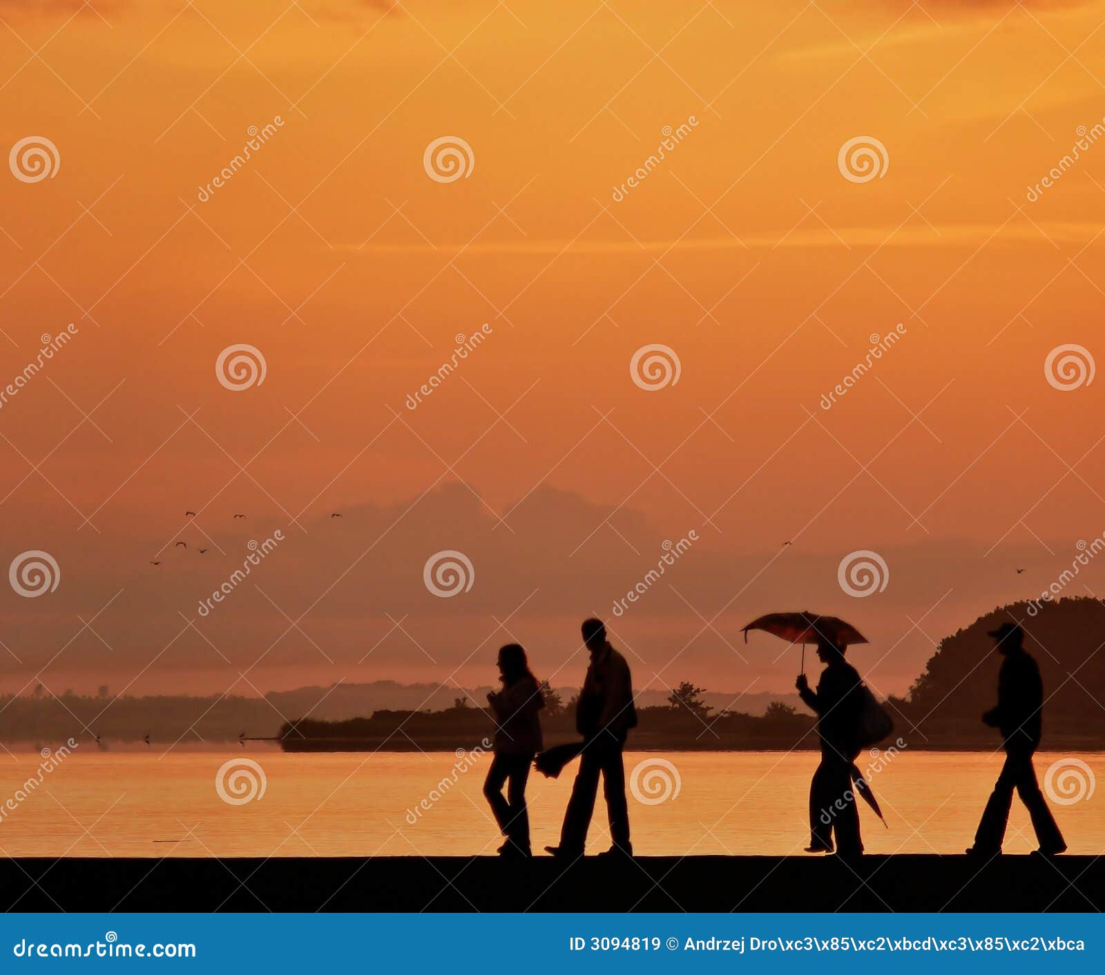 Evening walk stock image. Image of calm, sunset, people - 3094819