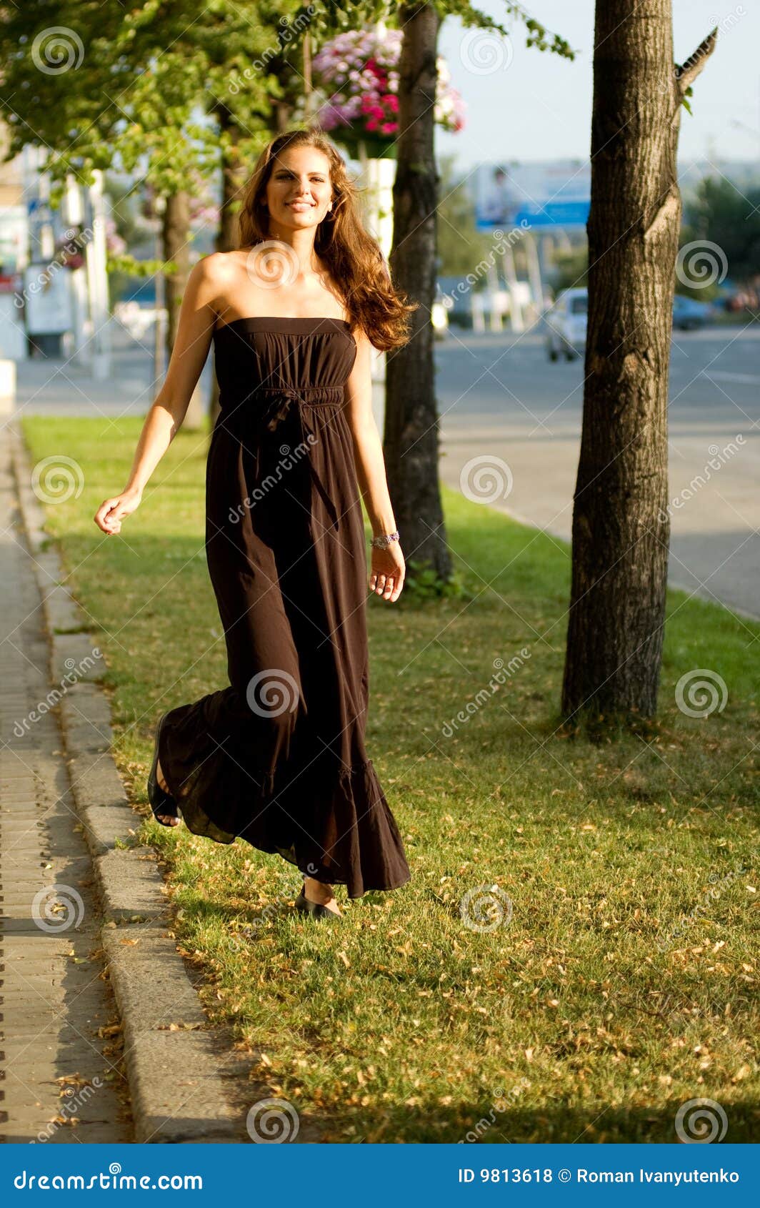 Evening walk stock photo. Image of beauty, brown, gown - 9813618