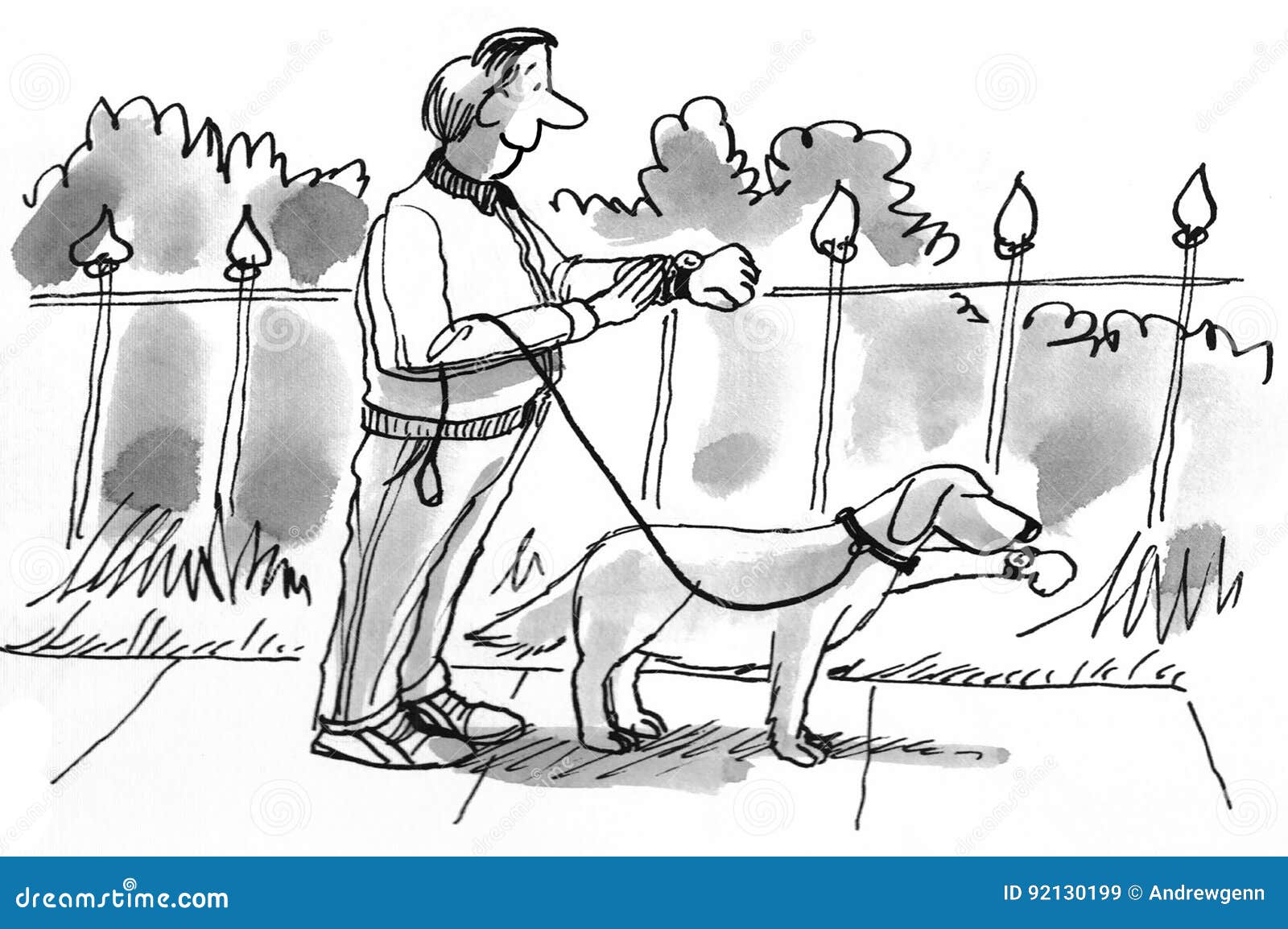 Evening Walk stock illustration. Illustration of watches - 92130199