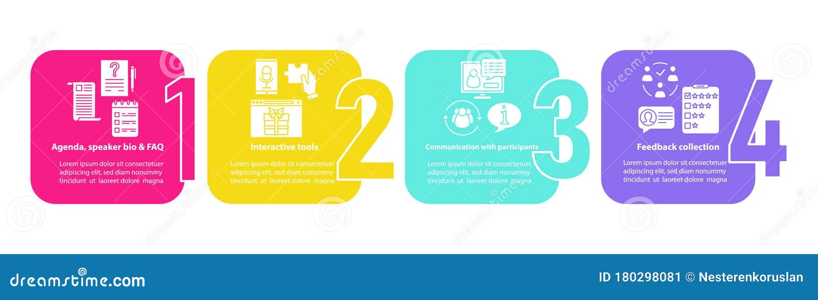 Event App Vector Infographic Template. Interactive Tools, Communication ...