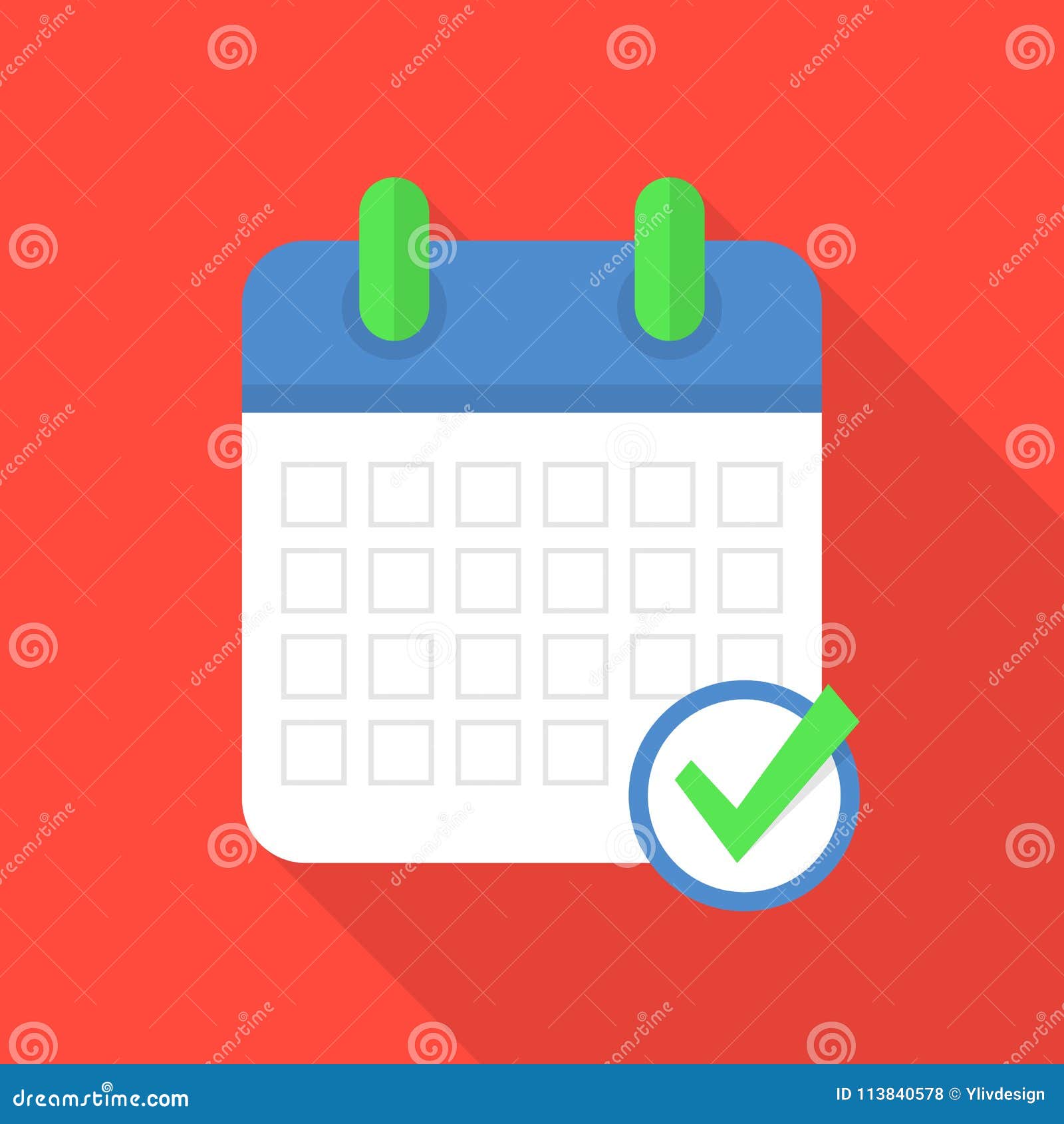 Event Calendar Icon, Flat Style Stock Vector - Illustration of modern ...