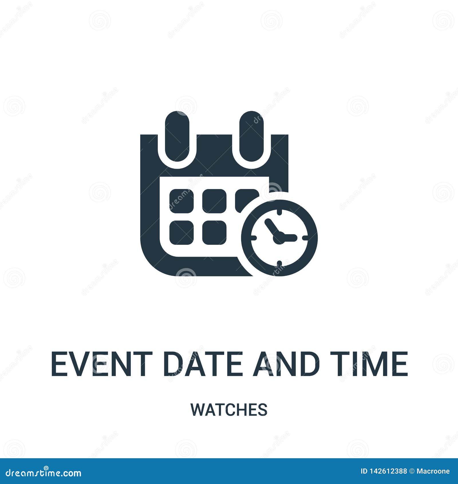 Event Date And Time Symbol Icon Vector From Watches Collection. Thin ...