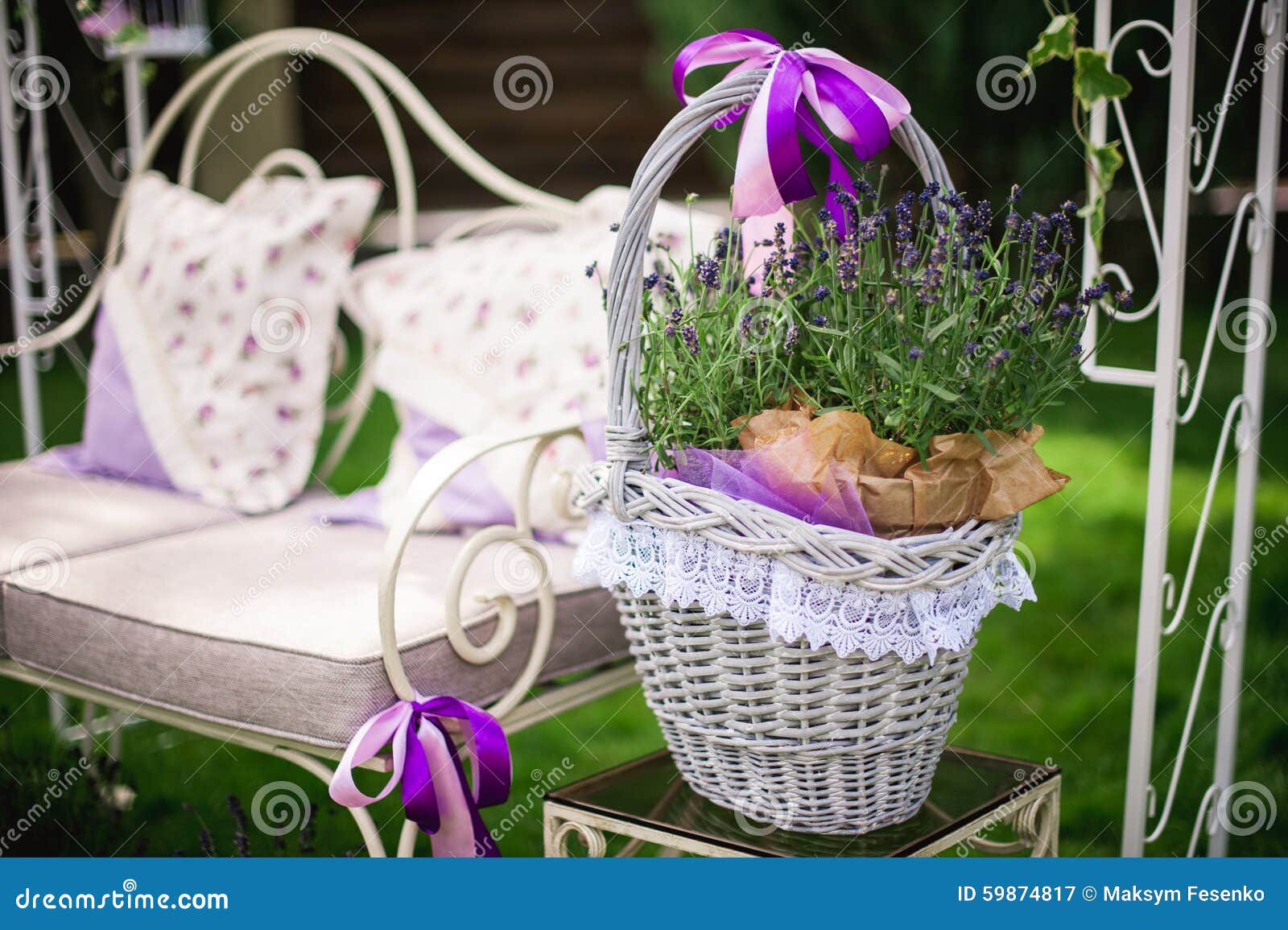 Event Decorations Decor Rustic in Purple Stock Image - Image of bright ...
